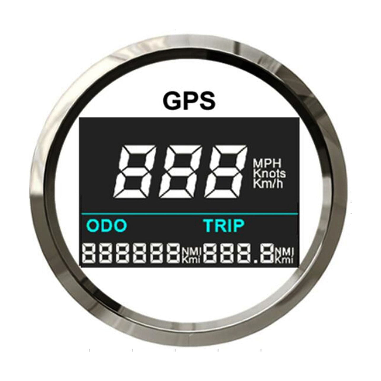 52mm Digital GPS Speedometer Odometer 316 Stainless Steel Adjustable ...