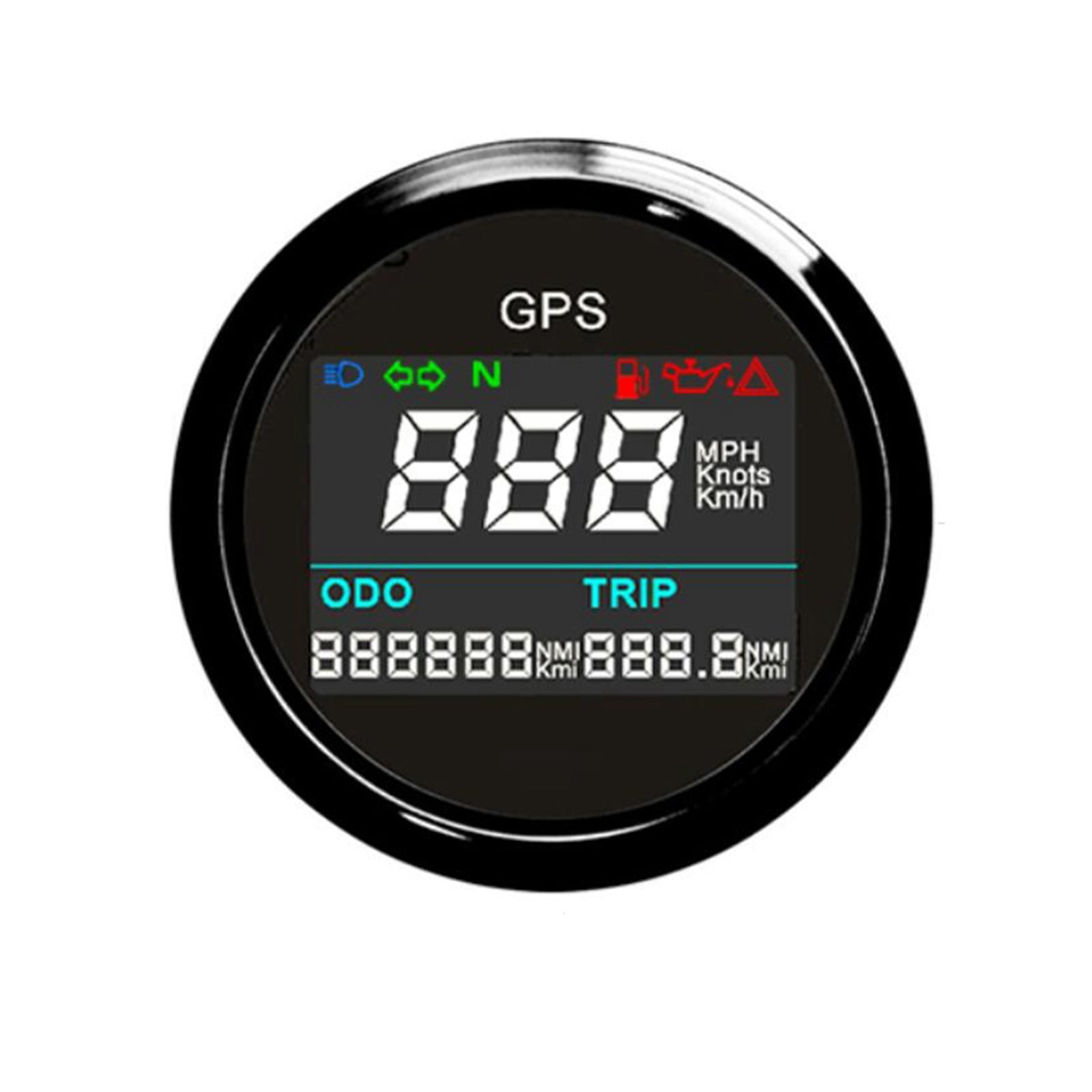 52mm Digital GPS Speedometer Odometer 316 Stainless Steel Adjustable ...