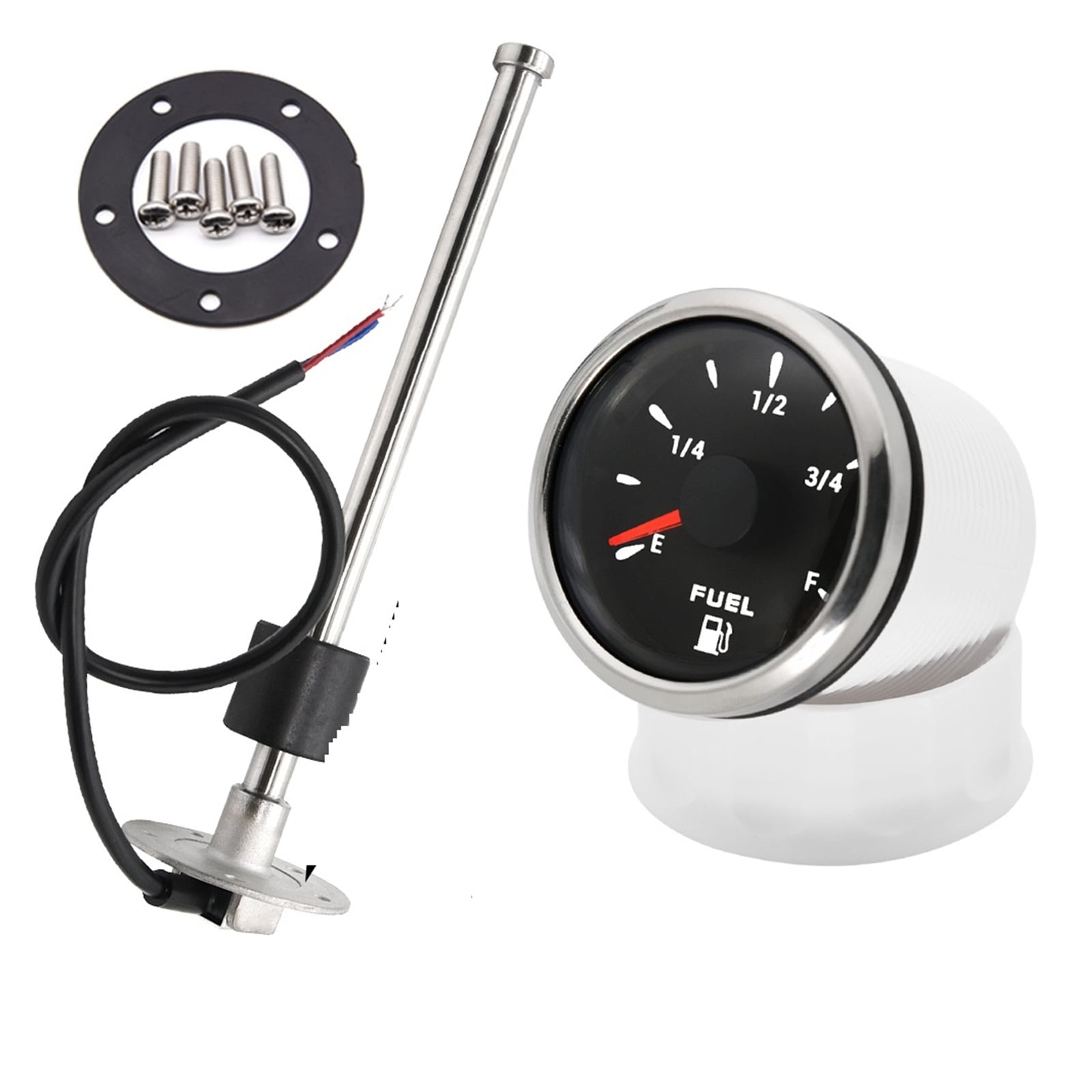 52mm Fuel Level Gauge With 100-550mm Fuel Level Sensor 7 Color Marine ...