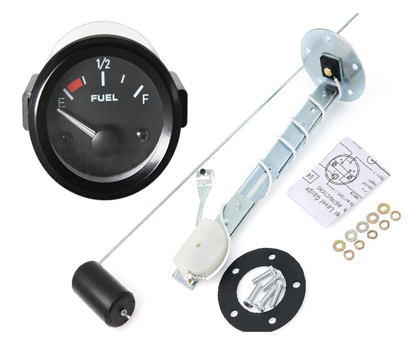 52mm Fuel Level Gauge Car Meter With Fuel Float Sensor White LED Light ...