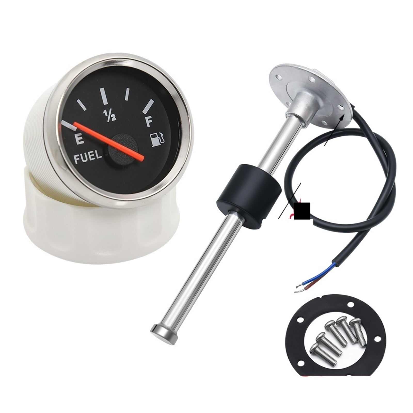 52mm Fuel Level Gauge + Fuel Level Sensor 0~190 Ohm With Red Backlight For Car Boat Motorcycle ...