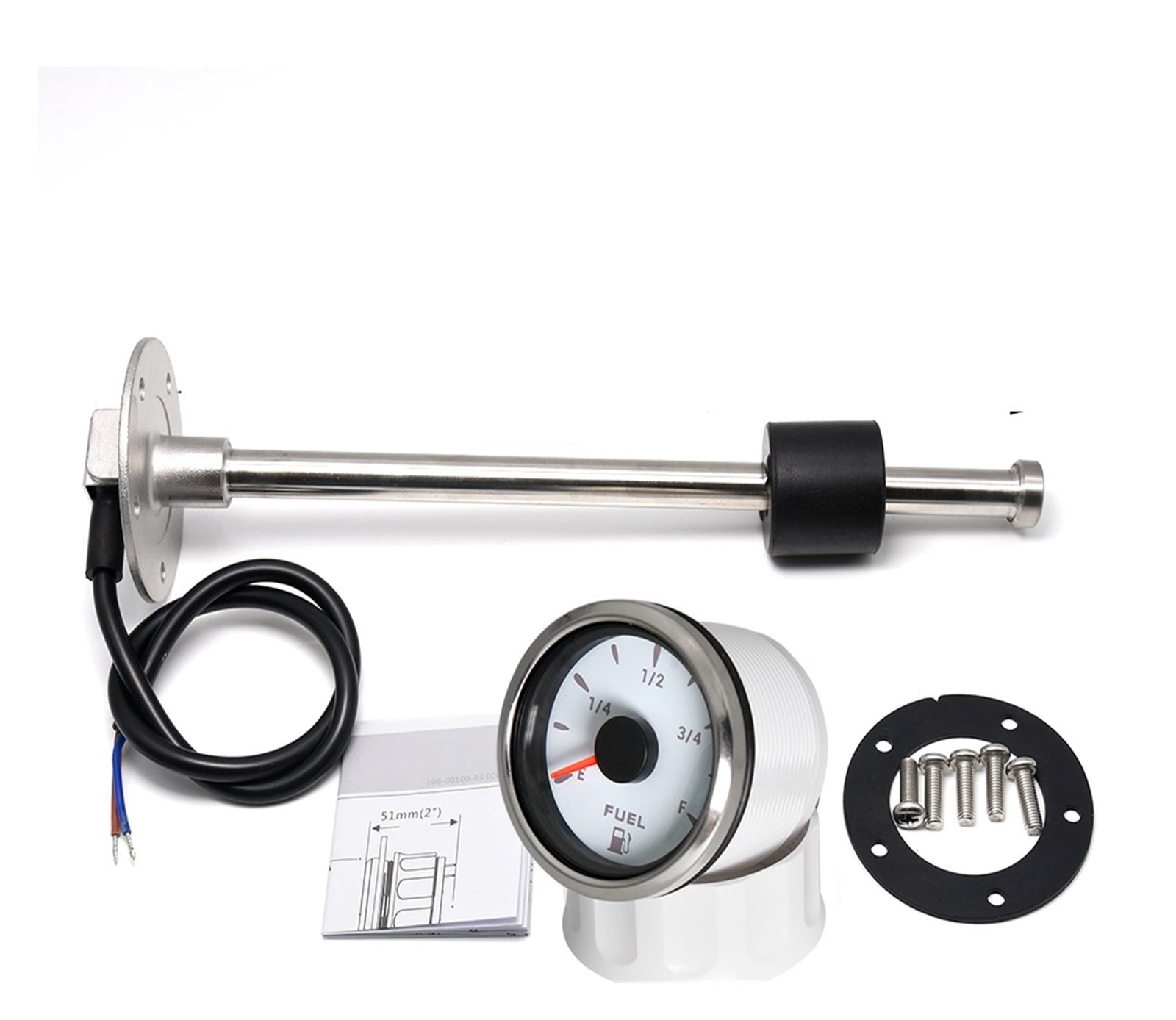 52mm Marine Boat Car Point Fuel Tank Level Gauge 0-190 Fuel Float ...