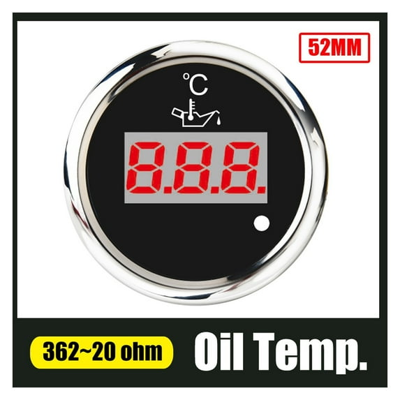 52mm Marine Car Oil Temp Gauge 50-150 Temperature Meter With Red ...