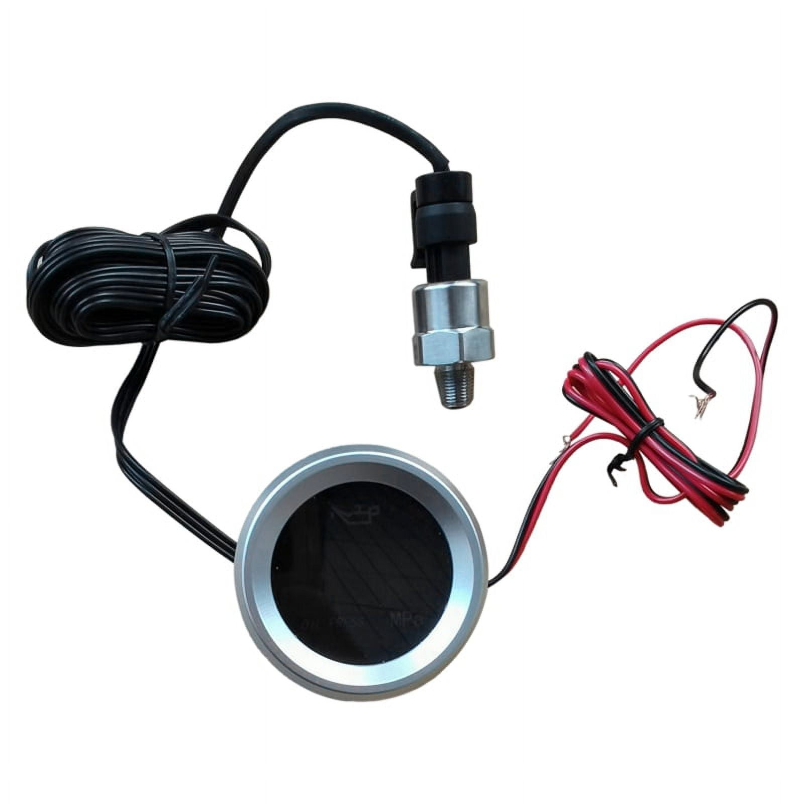 52mm Oil Pressure Gauge with Warning Alarm 1/8 NPT Sensor Oil Pressure ...