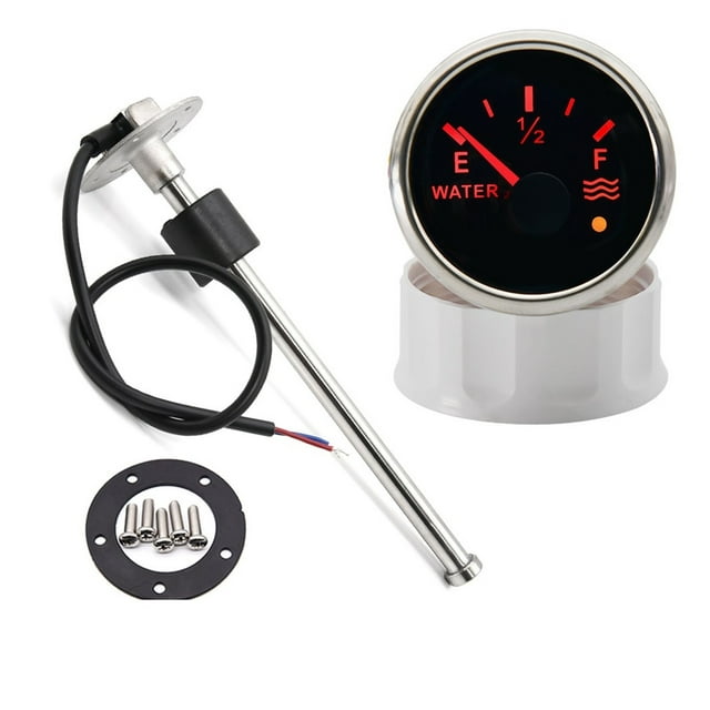 52mm Stainless Steel Boat Water Level Gauge With Sensor Car Water Tank ...