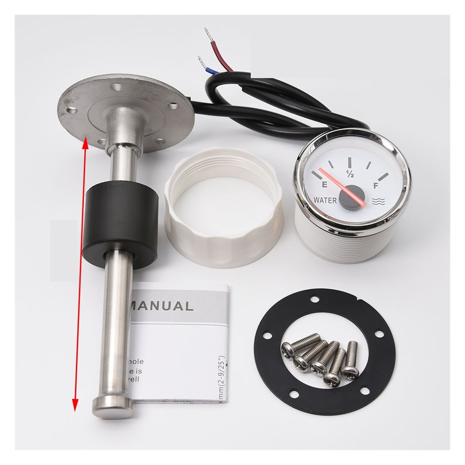 52mm Water Level Gauge With Water Level Sensor 0-190ohm Water Tank ...
