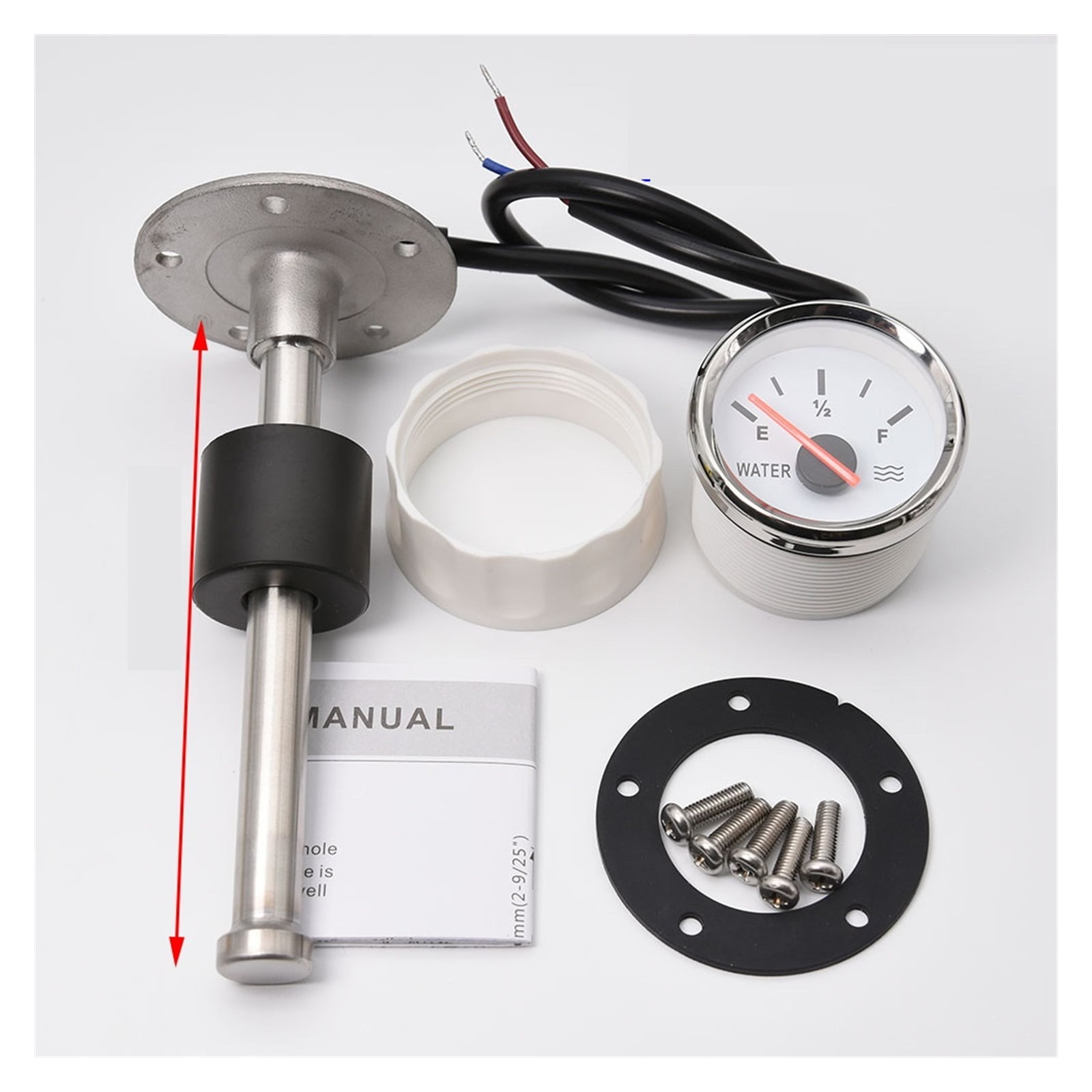 52mm Water Level Gauge With Water Level Sensor 0-190ohm Water Tank ...