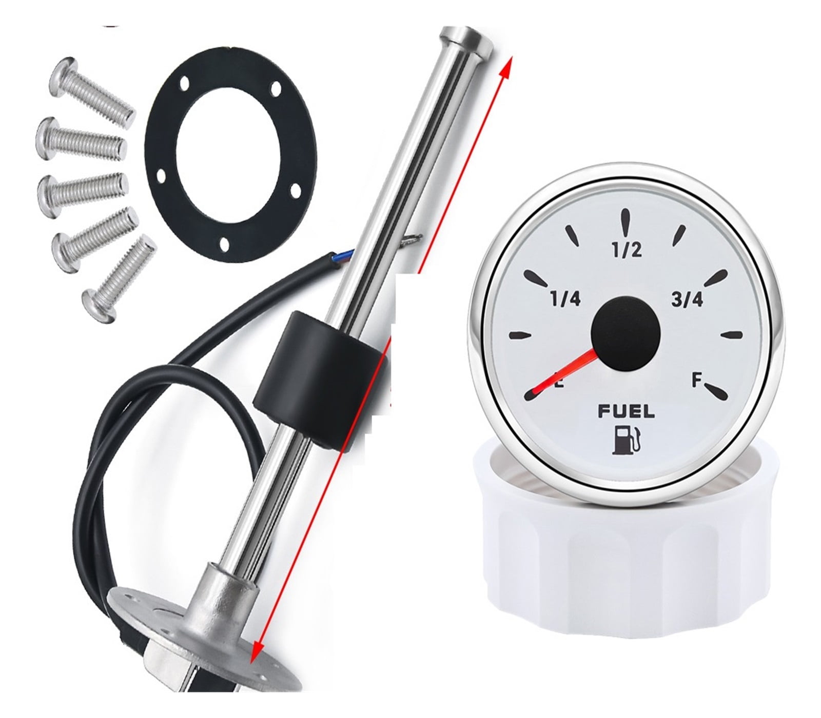 52mm Waterproof Fuel Level Gauge With 7 Colors Backlight +240~33 Ohm ...