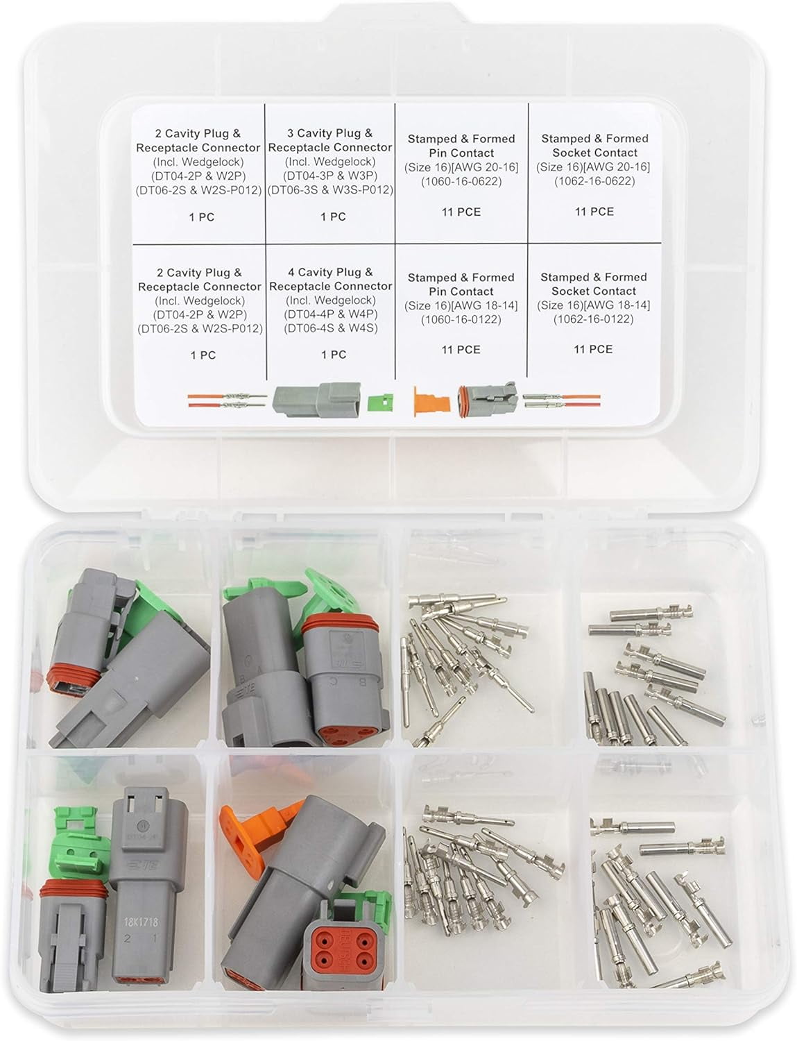 52pc Original Connector Kit - 2, 3, 4 Pin Sealed Gray Male and Female ...