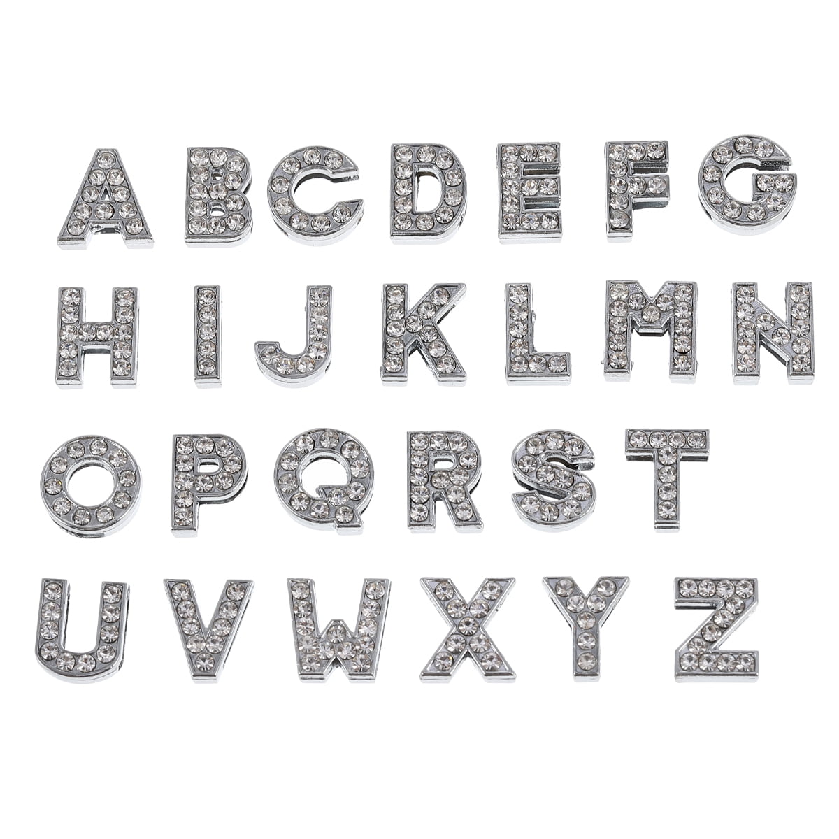 52pcs Rhinestone Charms Alloy Alphabet 8MM A-Z Alphabet Letters ...