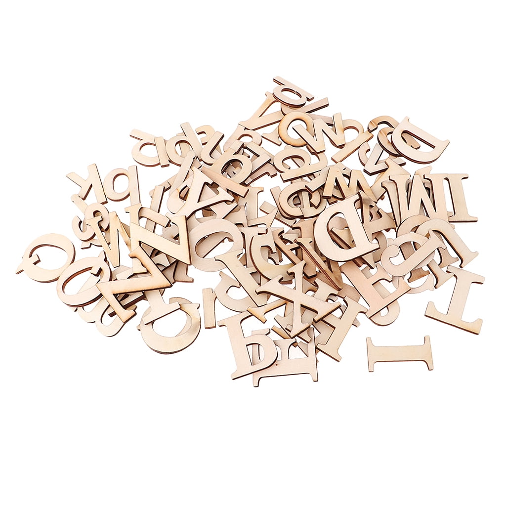 52pcs Wooden Capital Letters Unfinished Wood Letters for DIY - Walmart.com