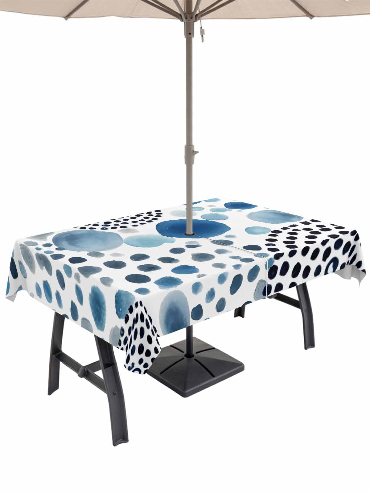 52x70 Inch Outdoor Tablecloth with Umbrella Hole Zipper Rectangle ...