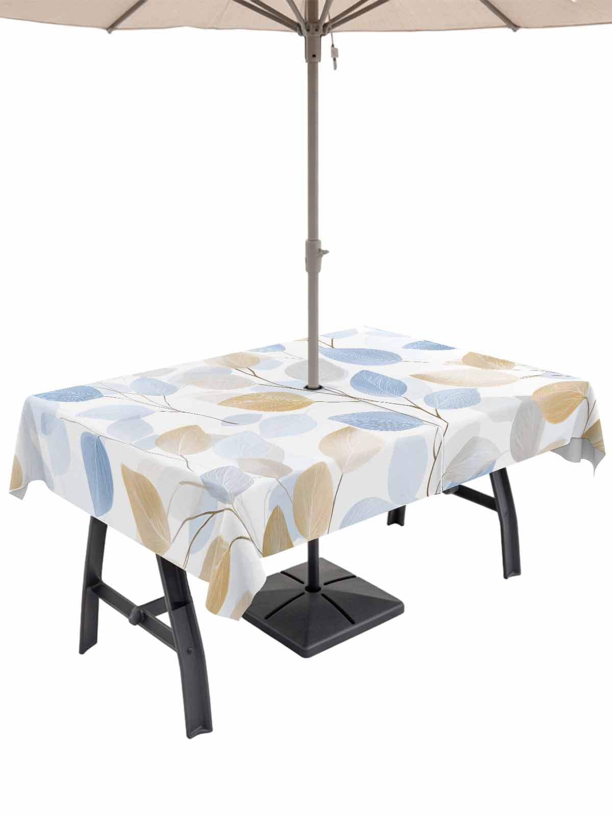52x70 Inch Outdoor Tablecloth with Umbrella Hole Zipper Rectangle ...