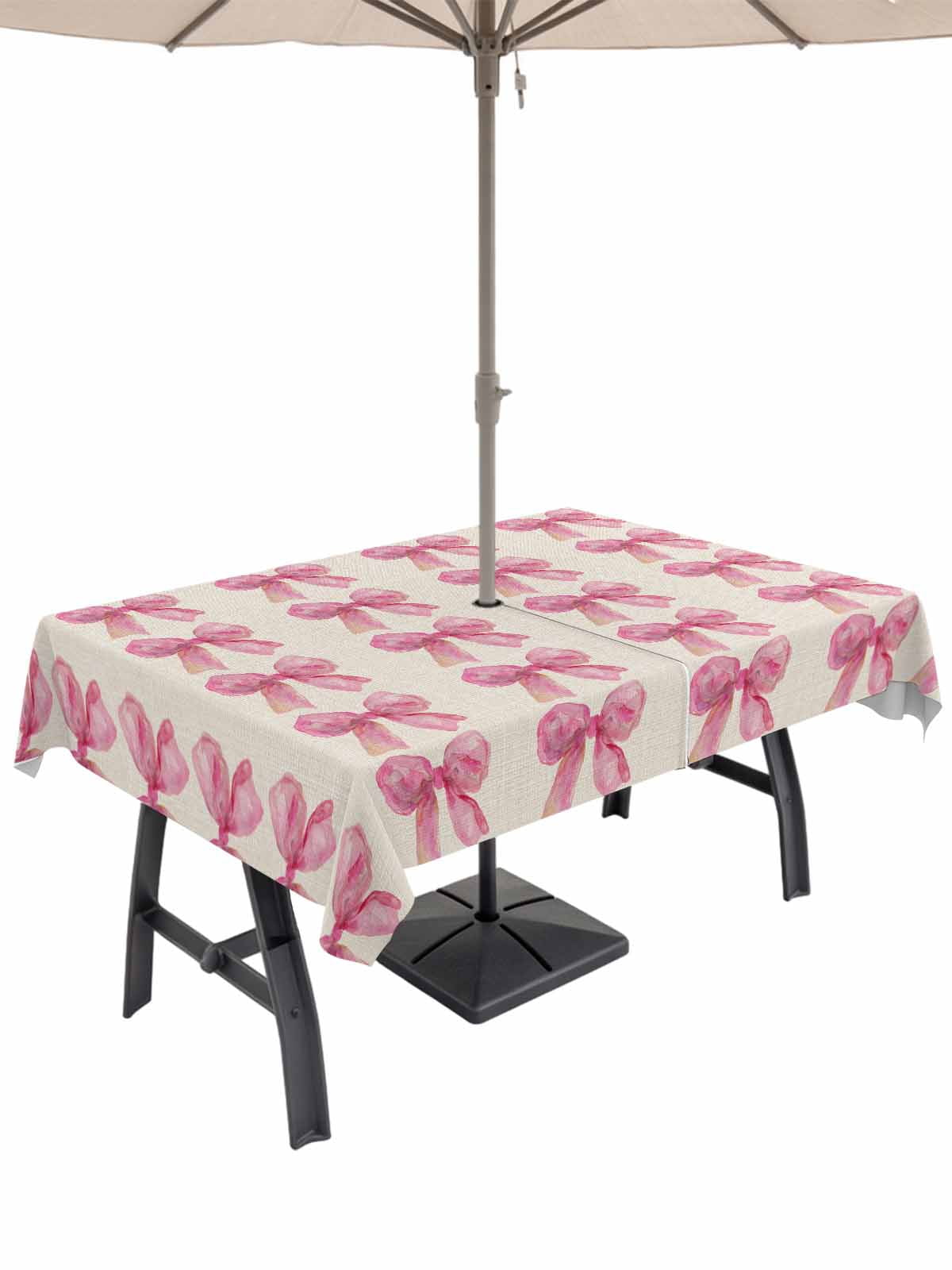 52x70 Inch Outdoor Tablecloth with Umbrella Hole Zipper Rectangle ...