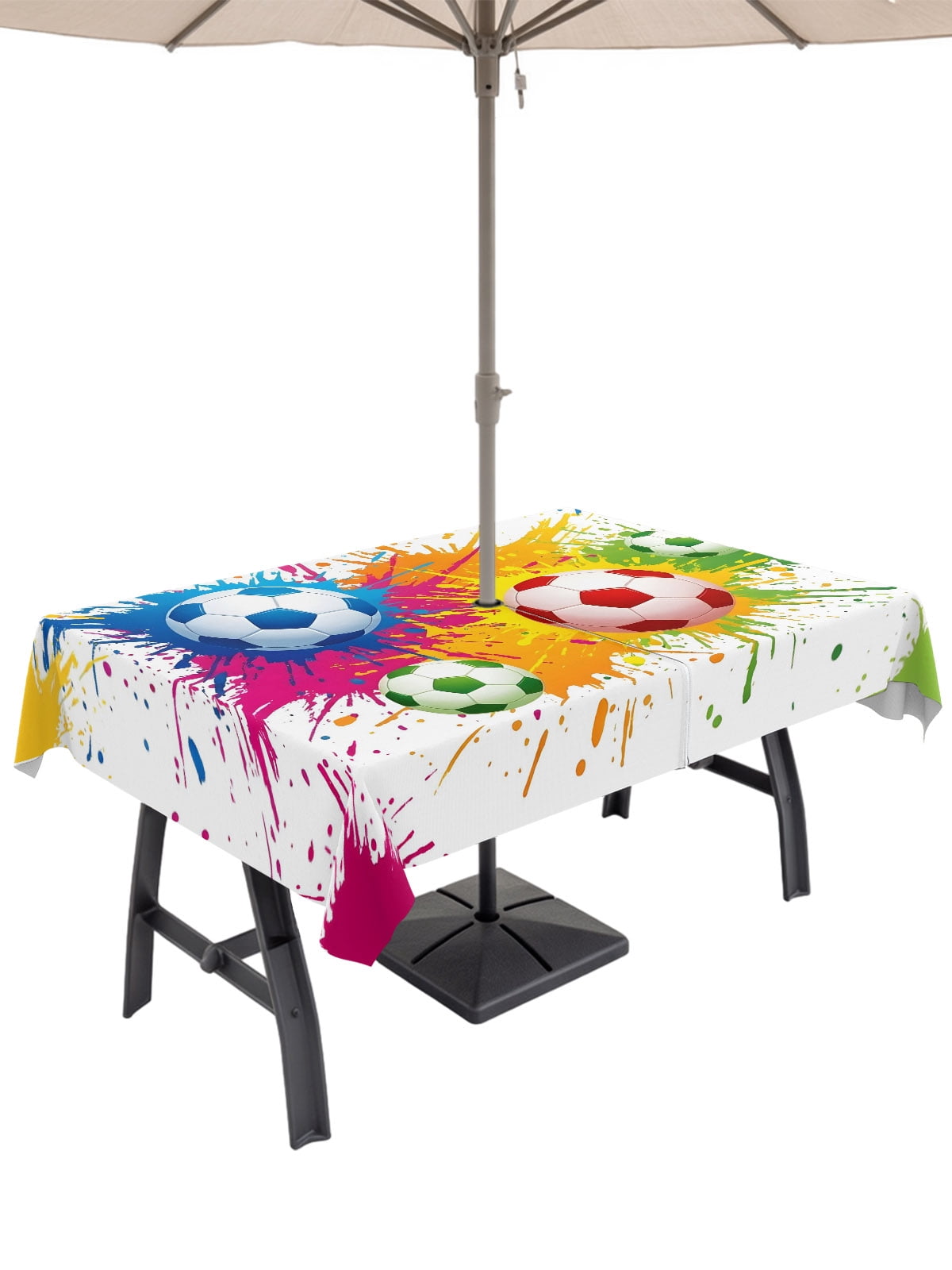 52x70 Inch Outdoor Tablecloth with Umbrella Hole Zipper Rectangle ...