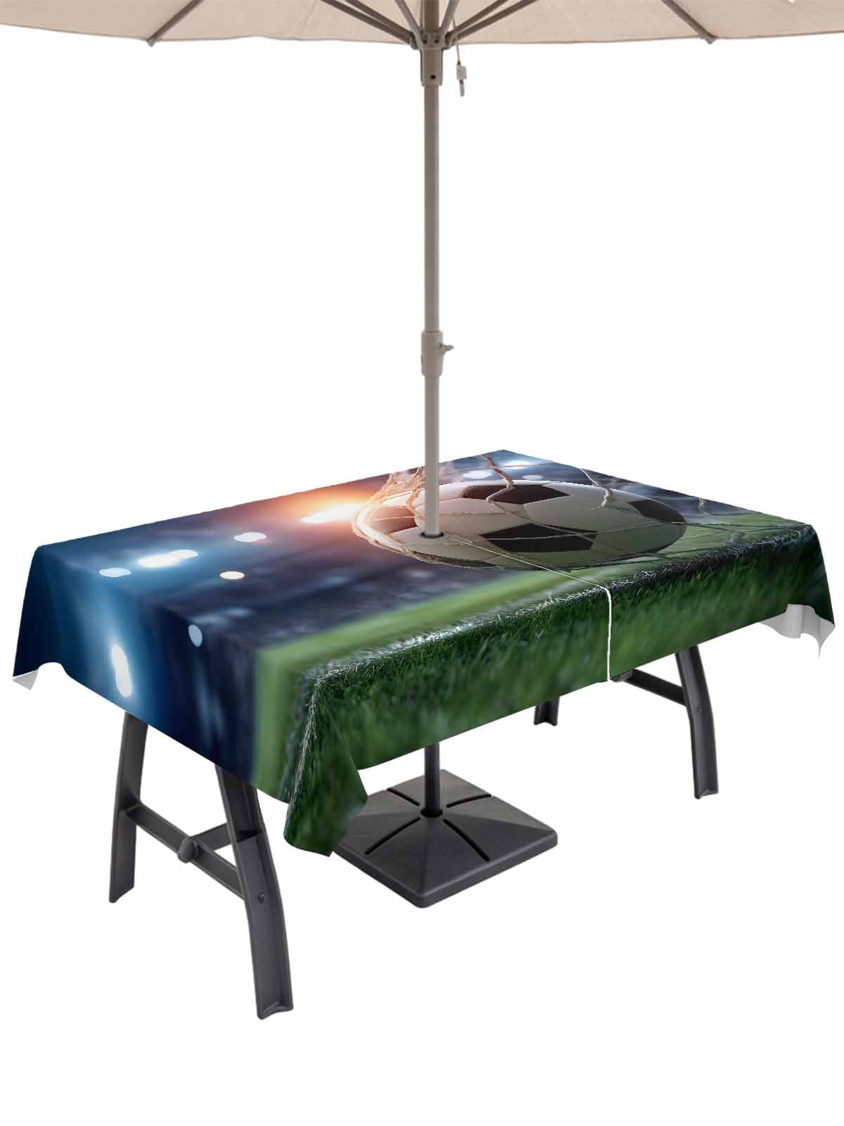 52x70 Inch Outdoor Tablecloth with Umbrella Hole Zipper Rectangle ...