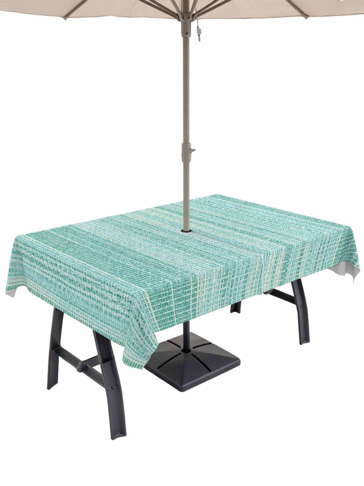 52x70 Inch Outdoor Tablecloth with Umbrella Hole Zipper Rectangle ...