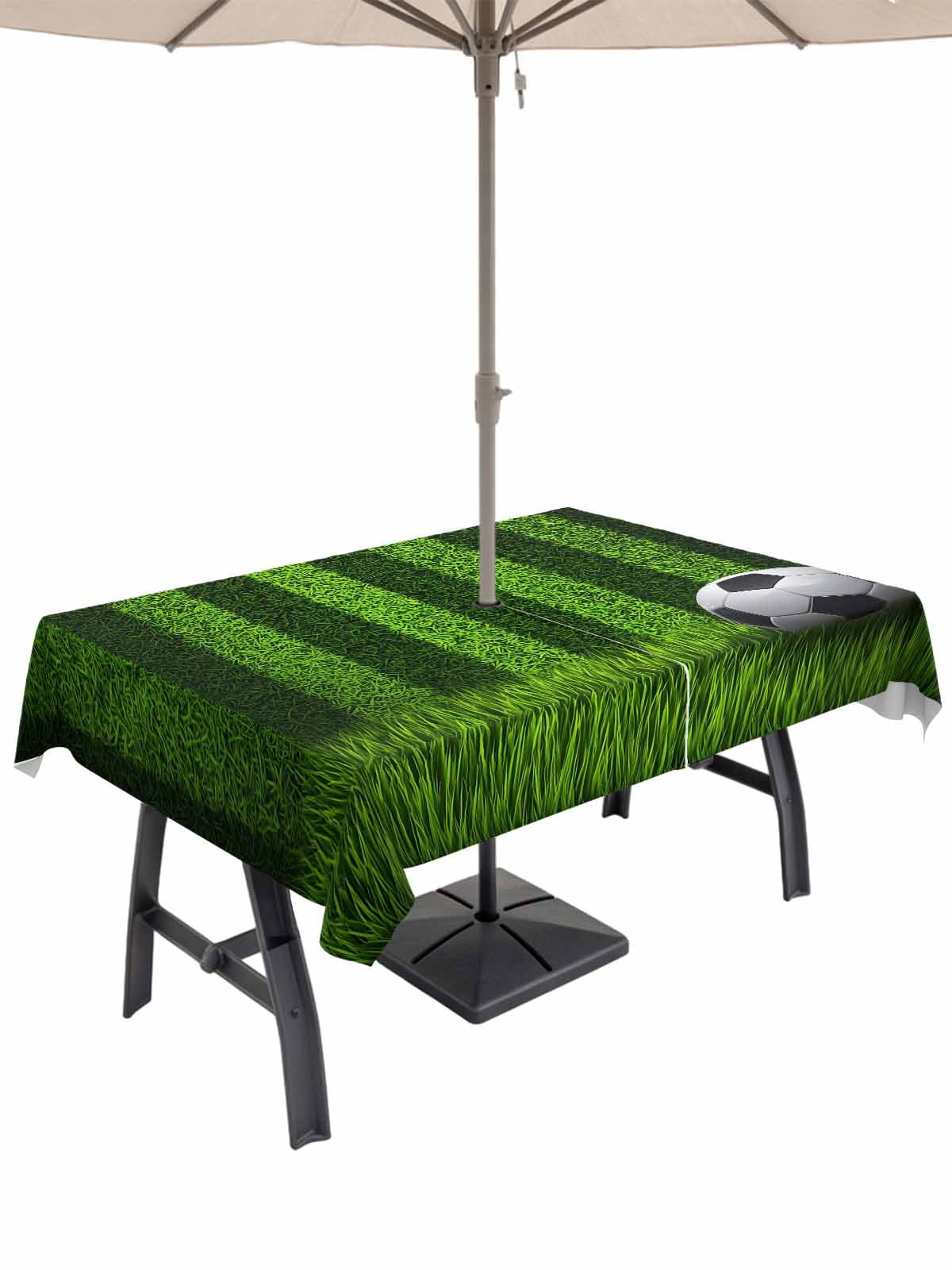 52x70 Inch Outdoor Tablecloth with Umbrella Hole Zipper Rectangle ...