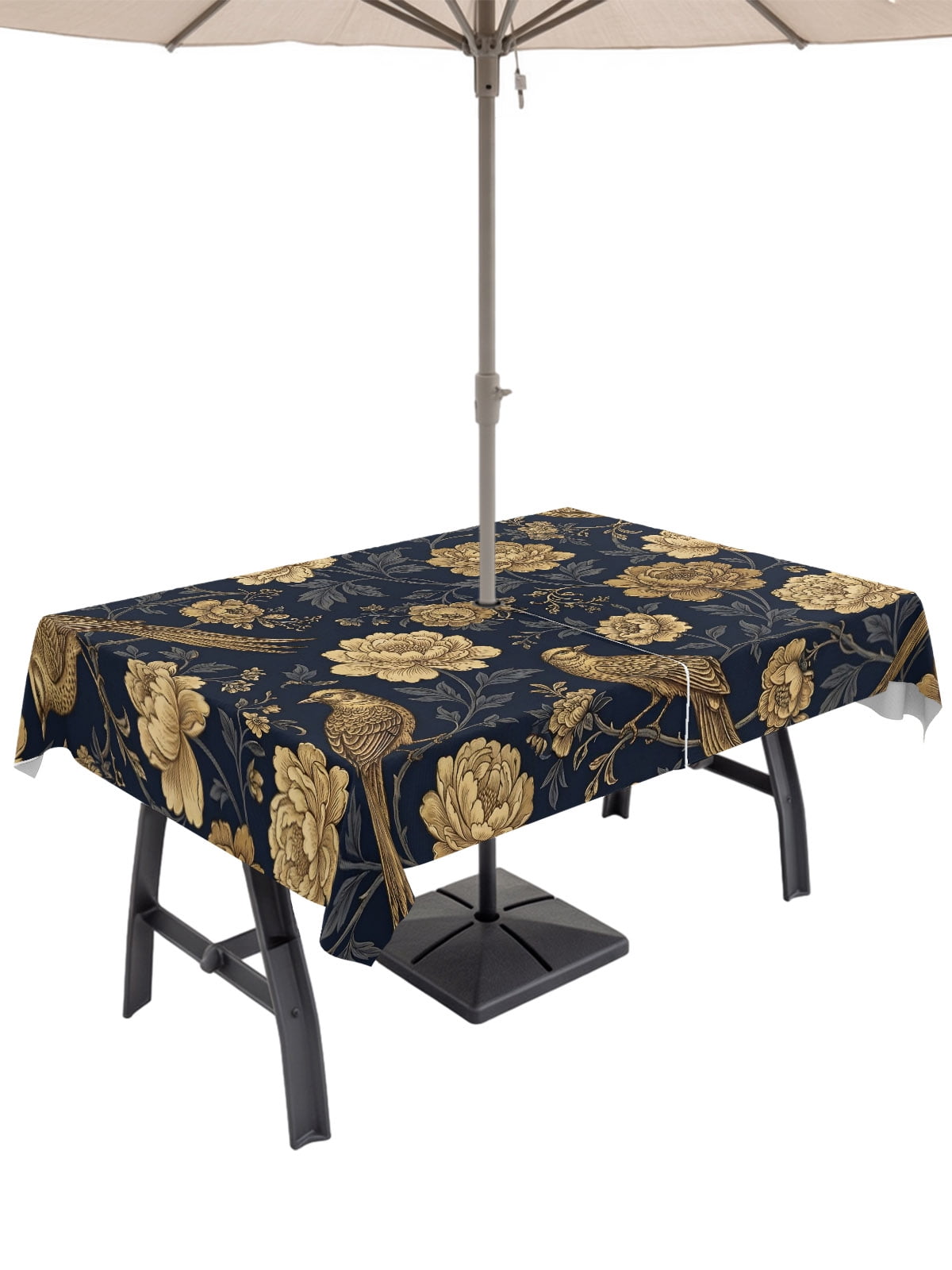 52x70 Inch Outdoor Tablecloth with Umbrella Hole Zipper Rectangle ...