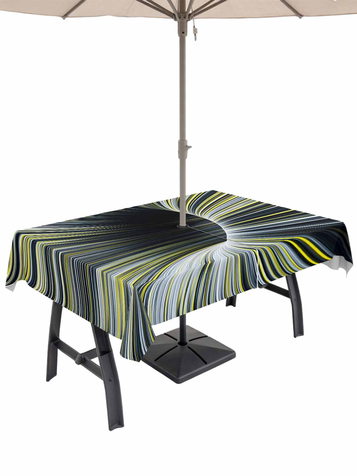 52x70 Inch Outdoor Tablecloth with Umbrella Hole Zipper Rectangle ...