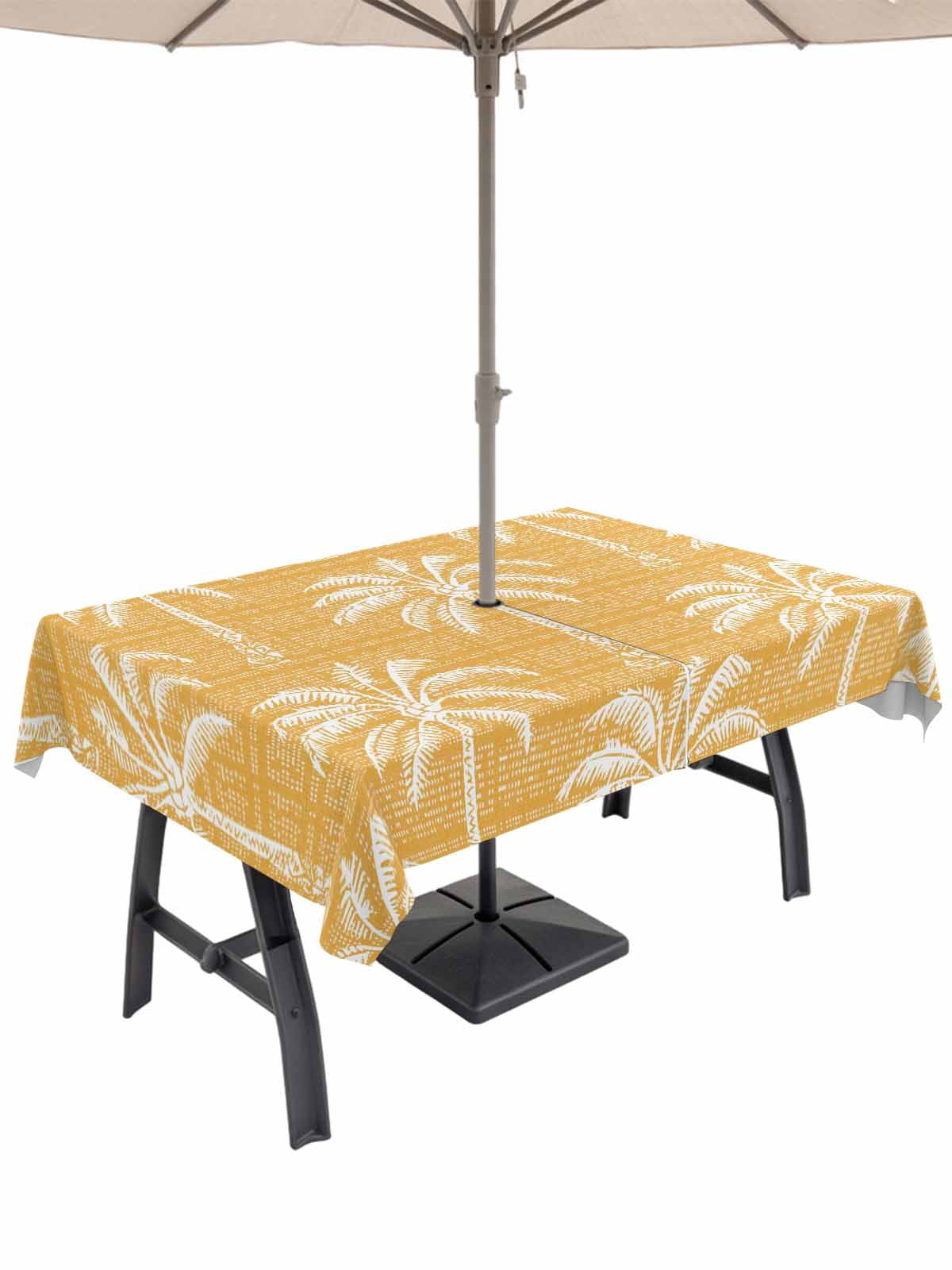 52x70 Inch Outdoor Tablecloth with Umbrella Hole Zipper Rectangle ...