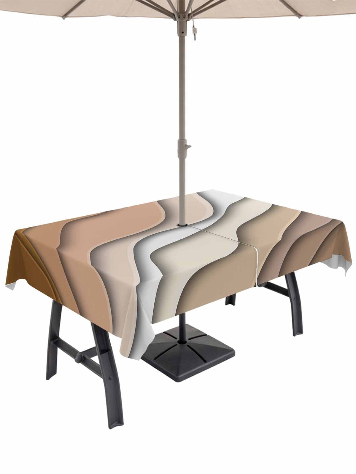 52x70 Tablecloth Rectangle, Brown Ombre Outdoor Tablecloth with ...