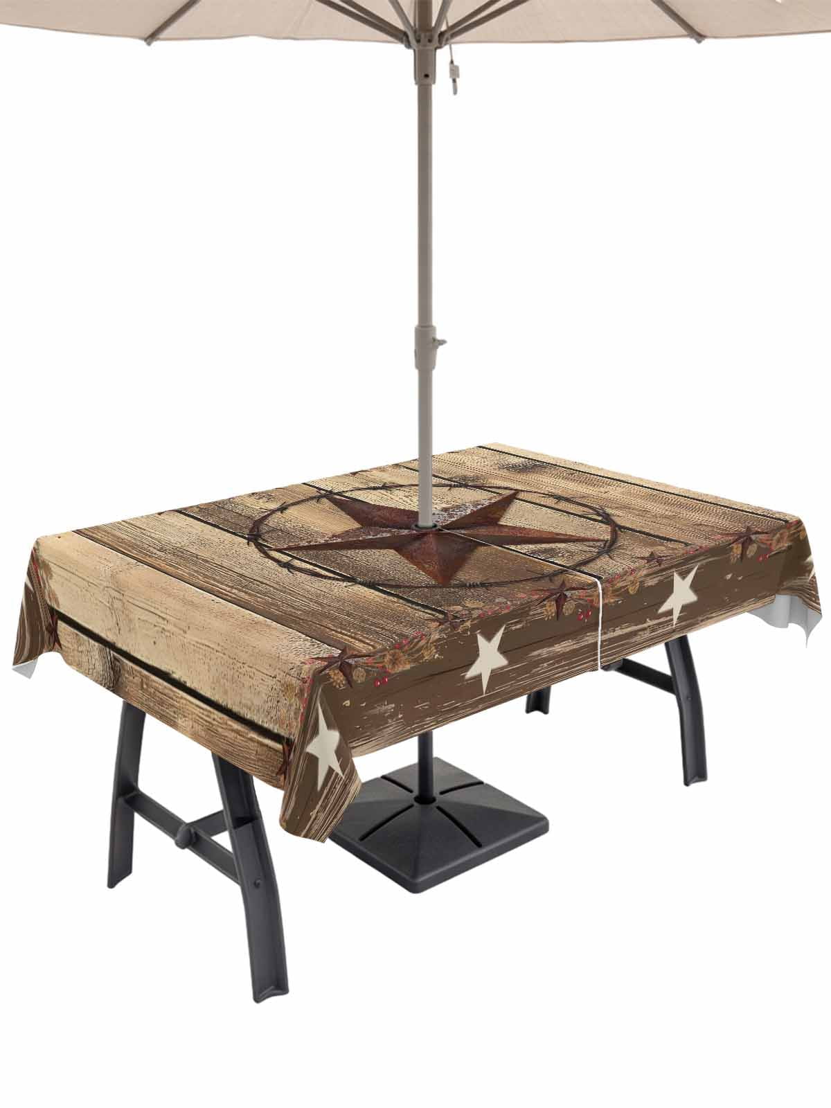 52x70 Tablecloth Rectangle, Rustic Country Outdoor Tablecloth with ...