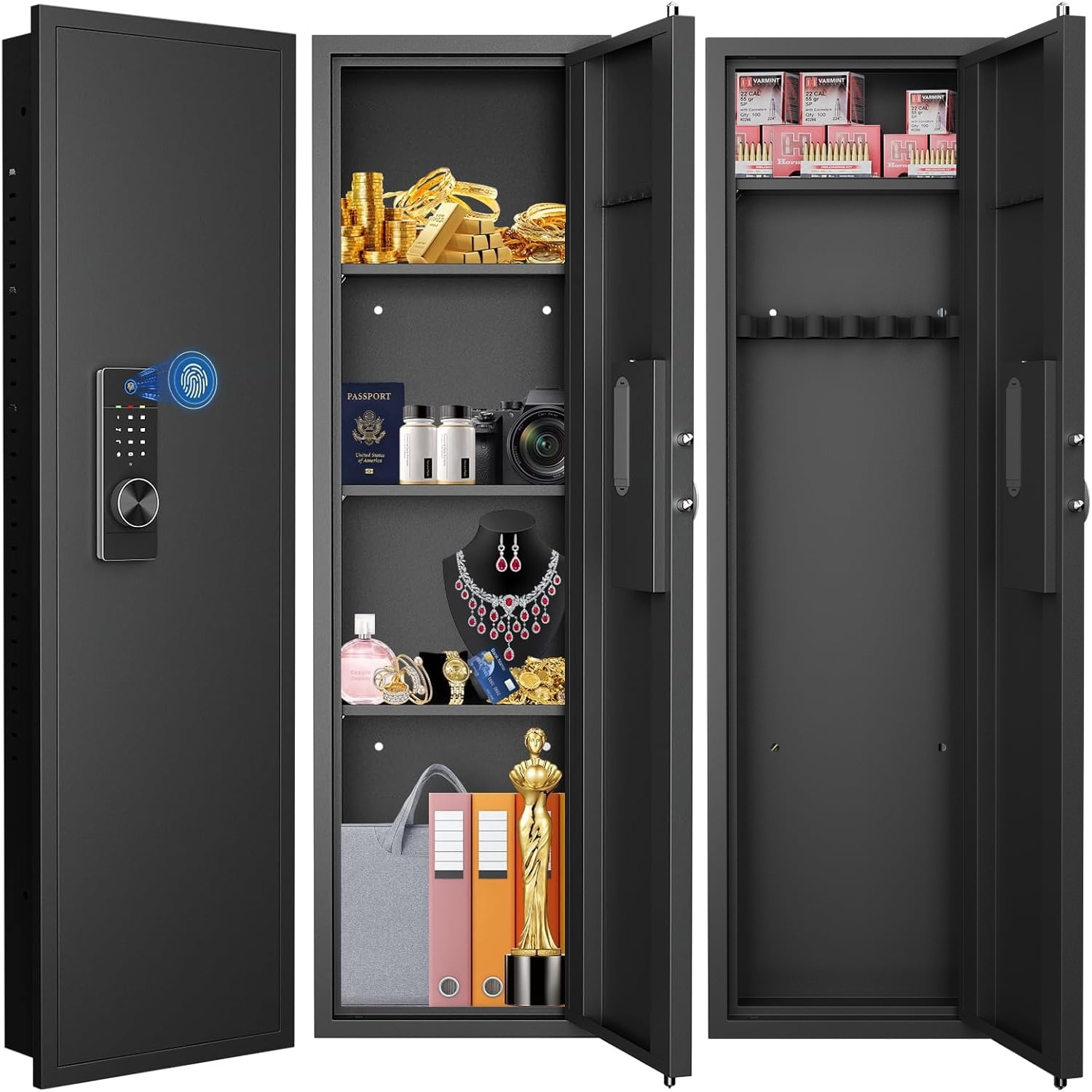 53.15" Tall Wall Safe Between the Studs 16" Centers, Hidden Wall Safes ...
