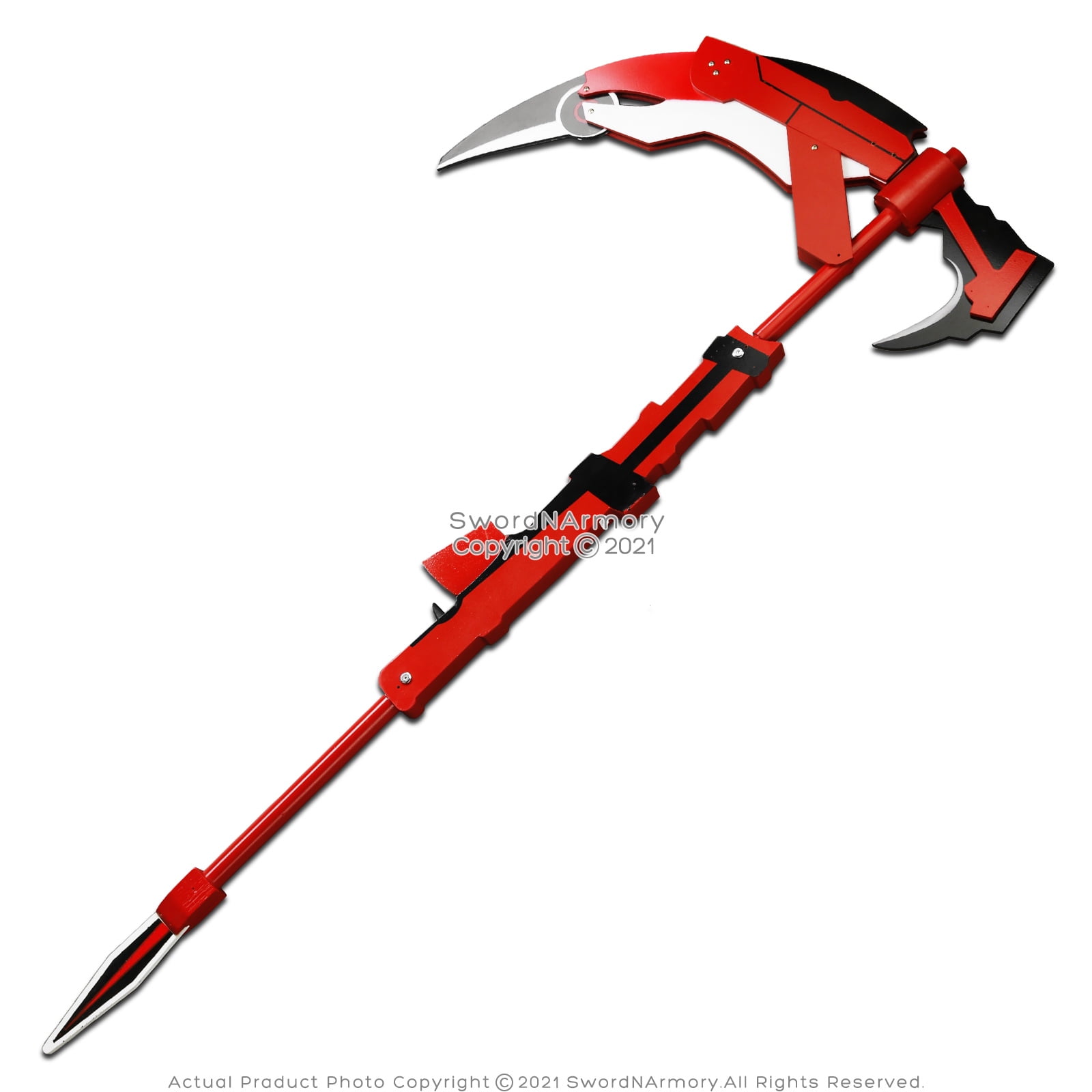 53.5” Wood Crescent Rose Ruby Scythe Fantasy Cartoon Anime Cosplay ...