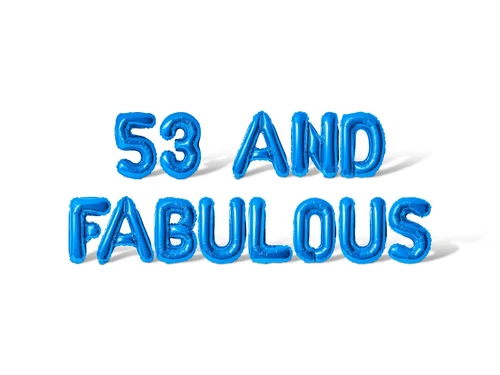 53 AND FABULOUS Letter & Number Balloon Banner - 53rd Birthday Party ...