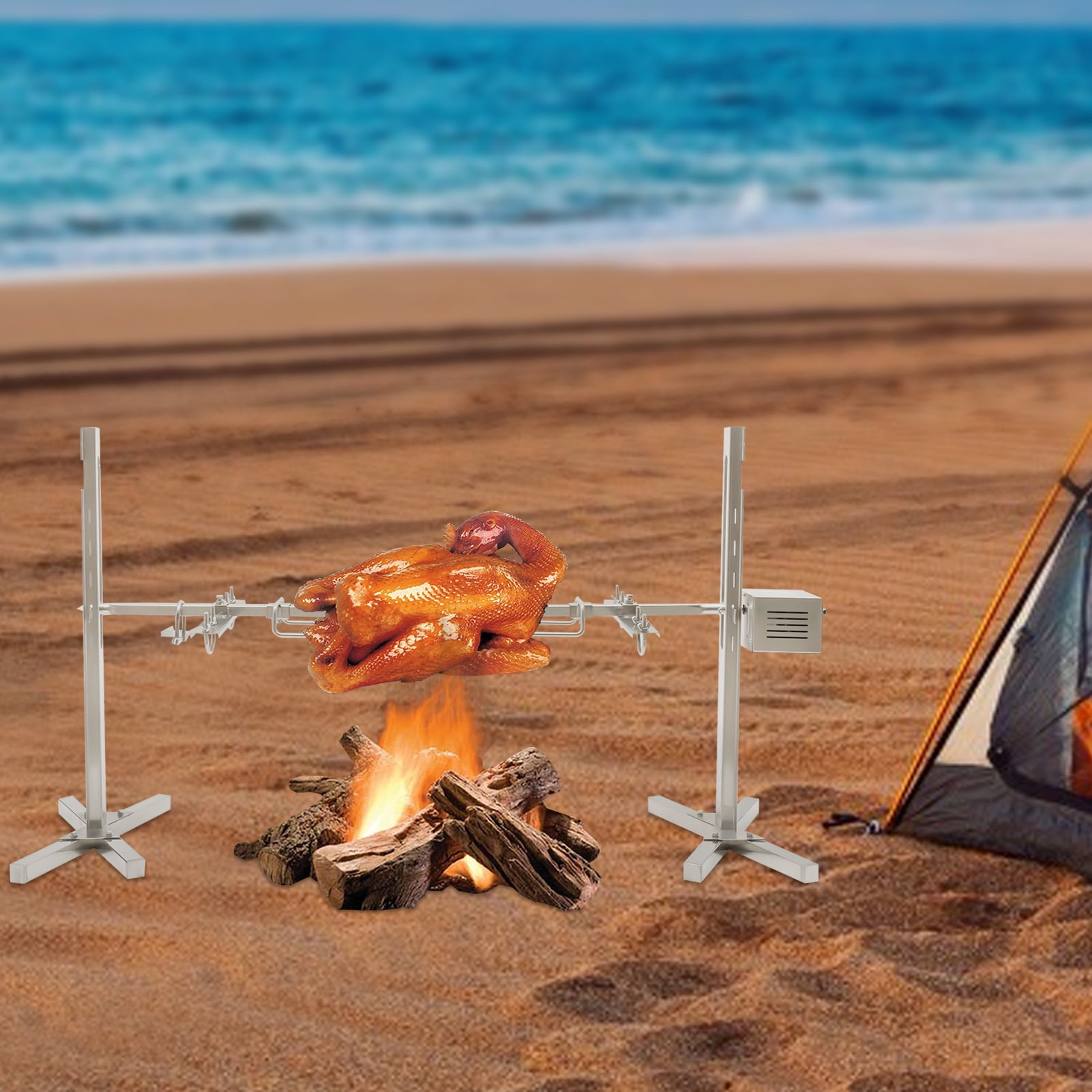 53" Electric Rotisserie BBQ Grill Spit Picnic Outdoor Camping Roaster ...