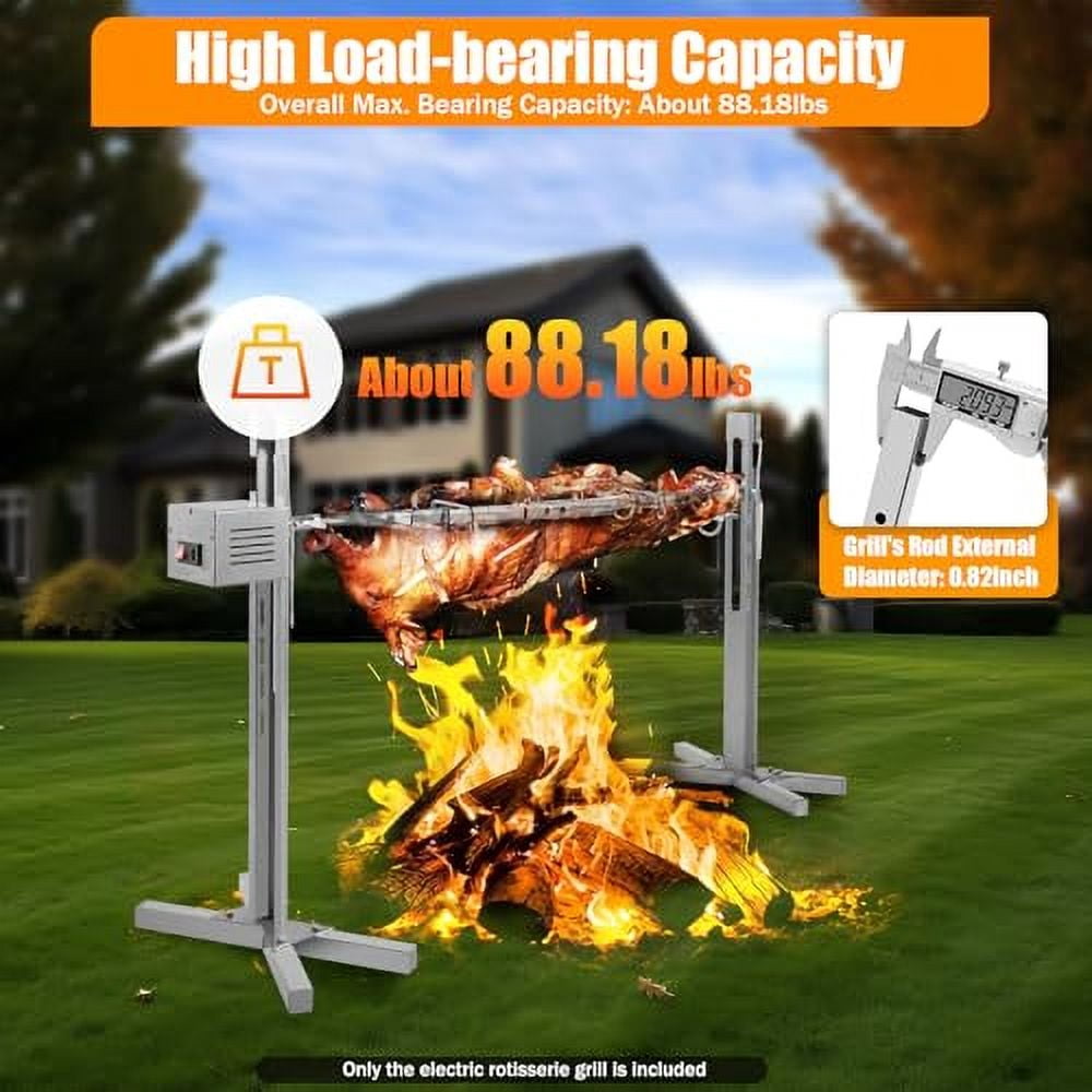 53'' Electric Rotisserie Grill Kit, Max Capacity 88LBS Pig Chicken ...