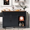 Homy Casa Farmhouse 53.7" Rolling Kitchen Island with Storage Cabinet ...