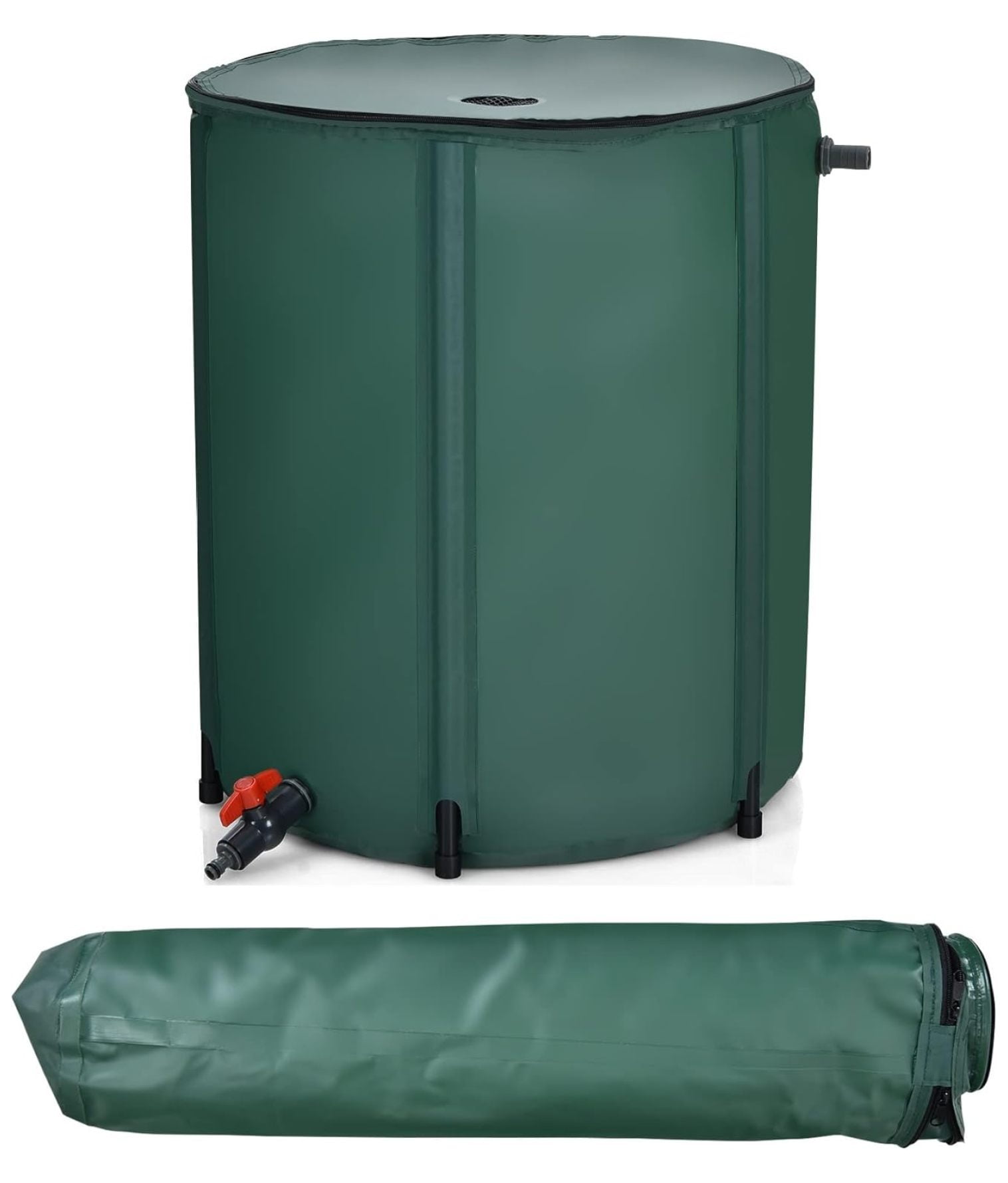 53 Gallon Collapsible Rain Barrel, PVC Rain Water Collection Barrel ...
