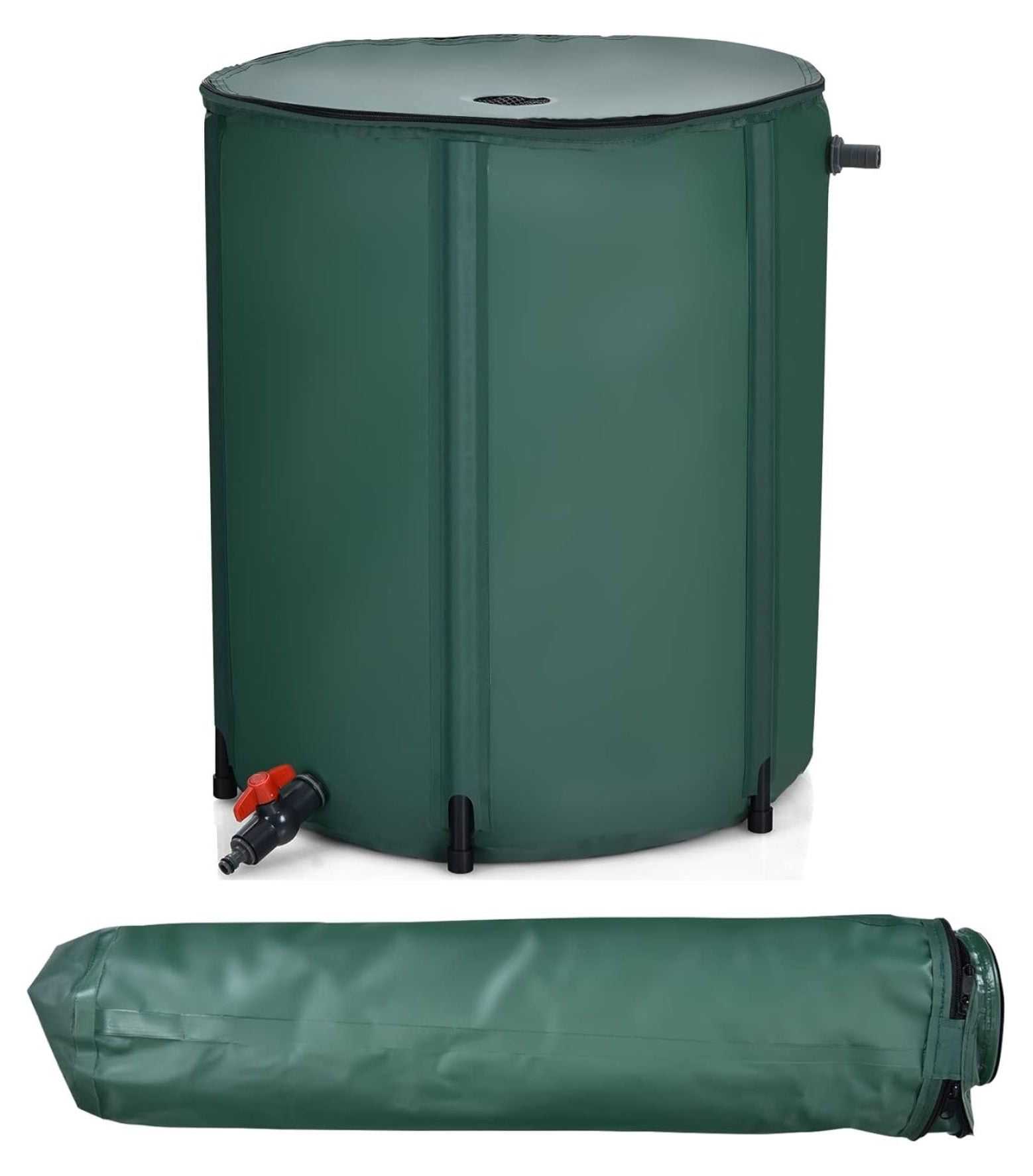 53 Gallon Collapsible Rain Barrel, PVC Rain Water Collection Barrel ...