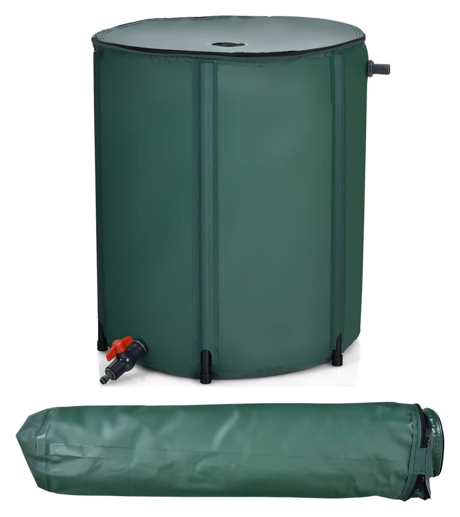 53 Gallon Collapsible Rain Barrel, PVC Rain Water Collection Barrel ...