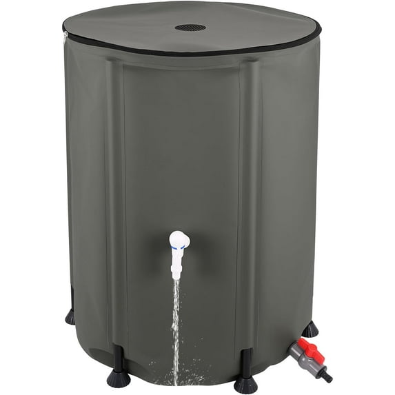 53 Gallon Collapsible Rain Barrel, Portable PVC Rainwater Collection ...