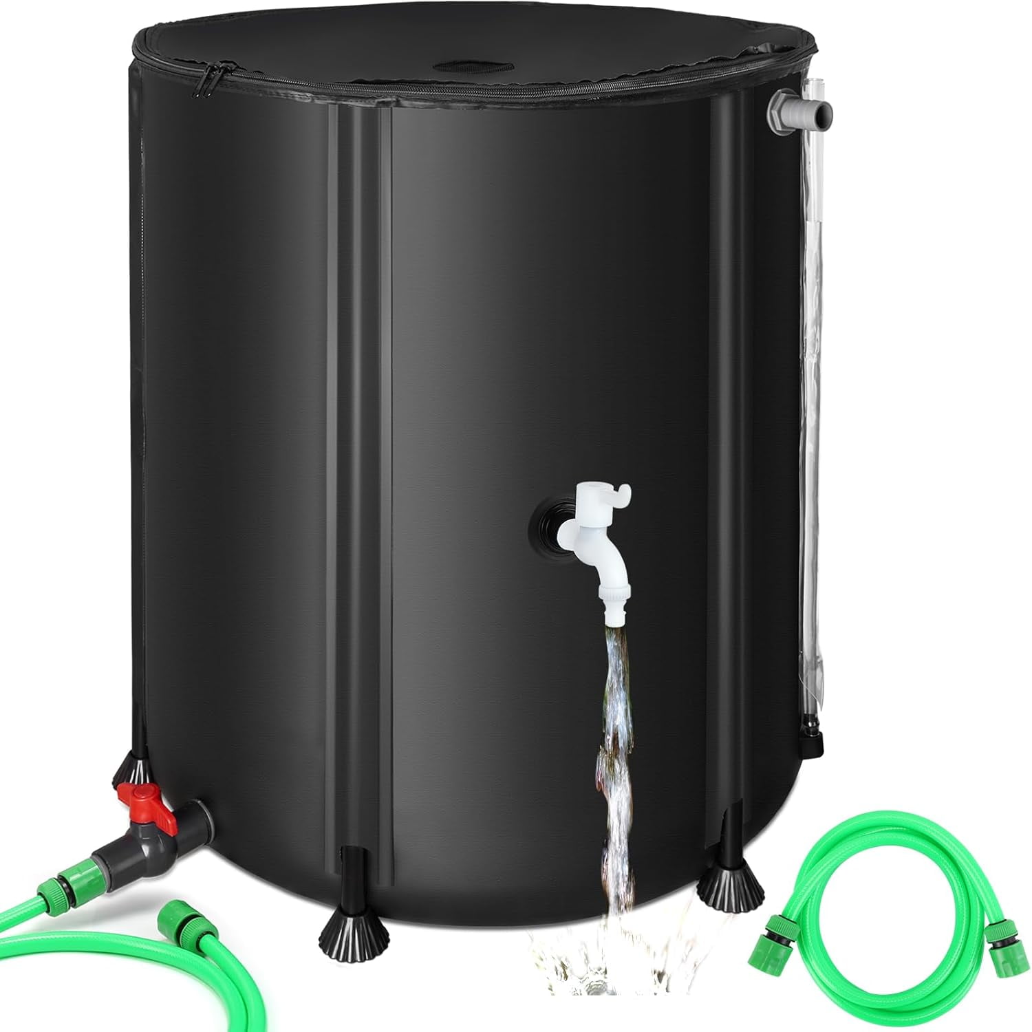 53 Gallon Collapsible Rain Barrel, Portable Rain Water Collection ...