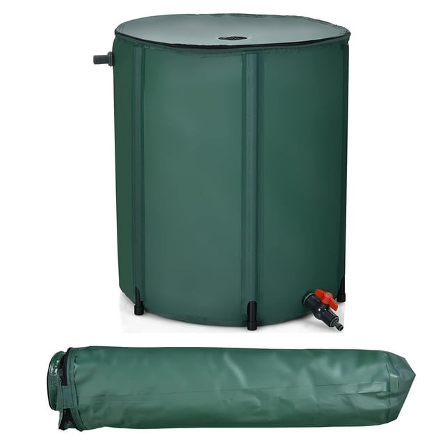 53 Gallon Collapsible Rain Barrel, Rain Water Collection Barrel withTop ...