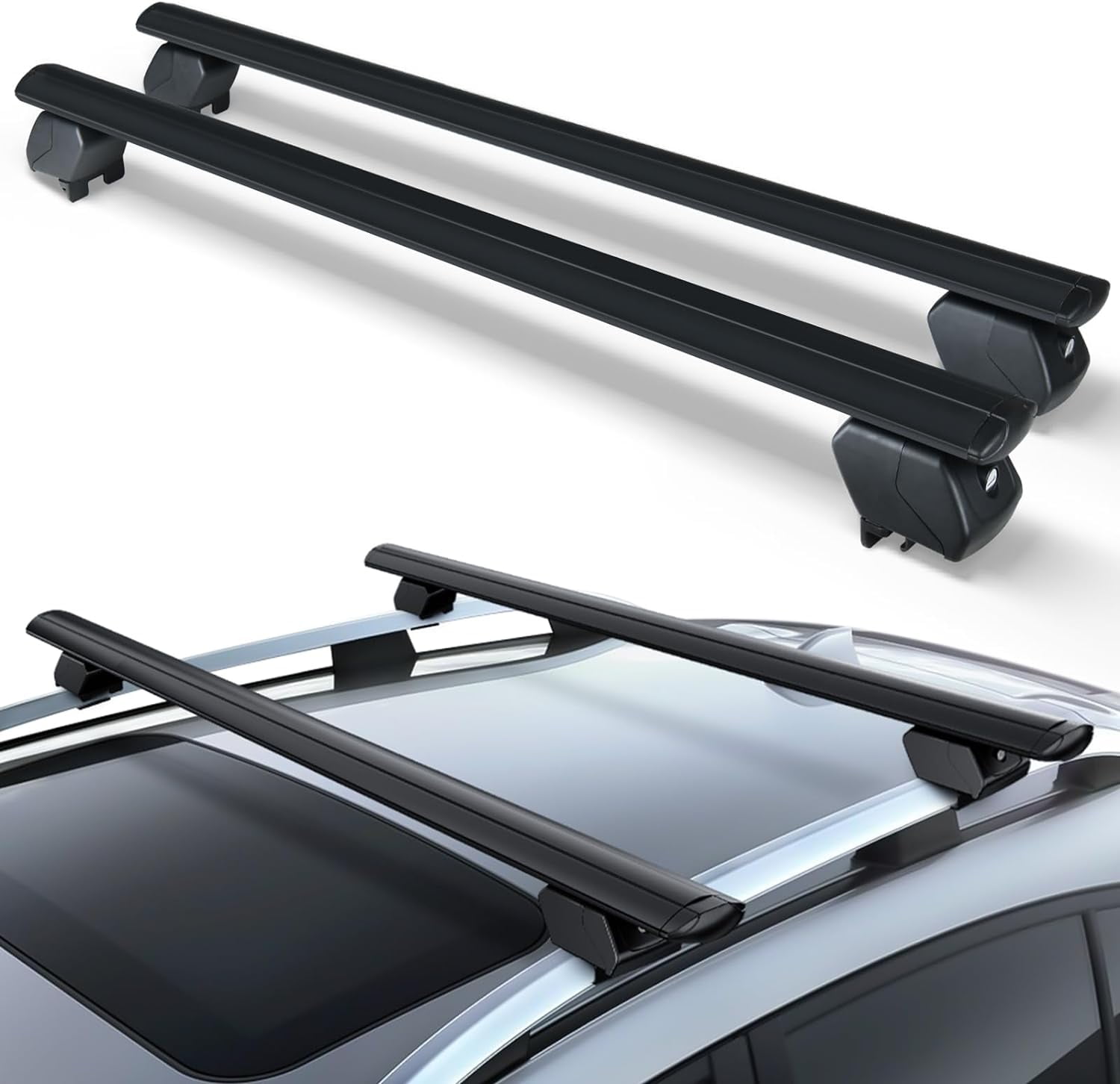 53" Heavy Duty 300 LBS Universal Roof Rack Cross Bars Compatible with ...