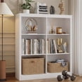 53 Inch 6 Cube Storage Bookshelf, Freestanding Bookcase Organizer with ...
