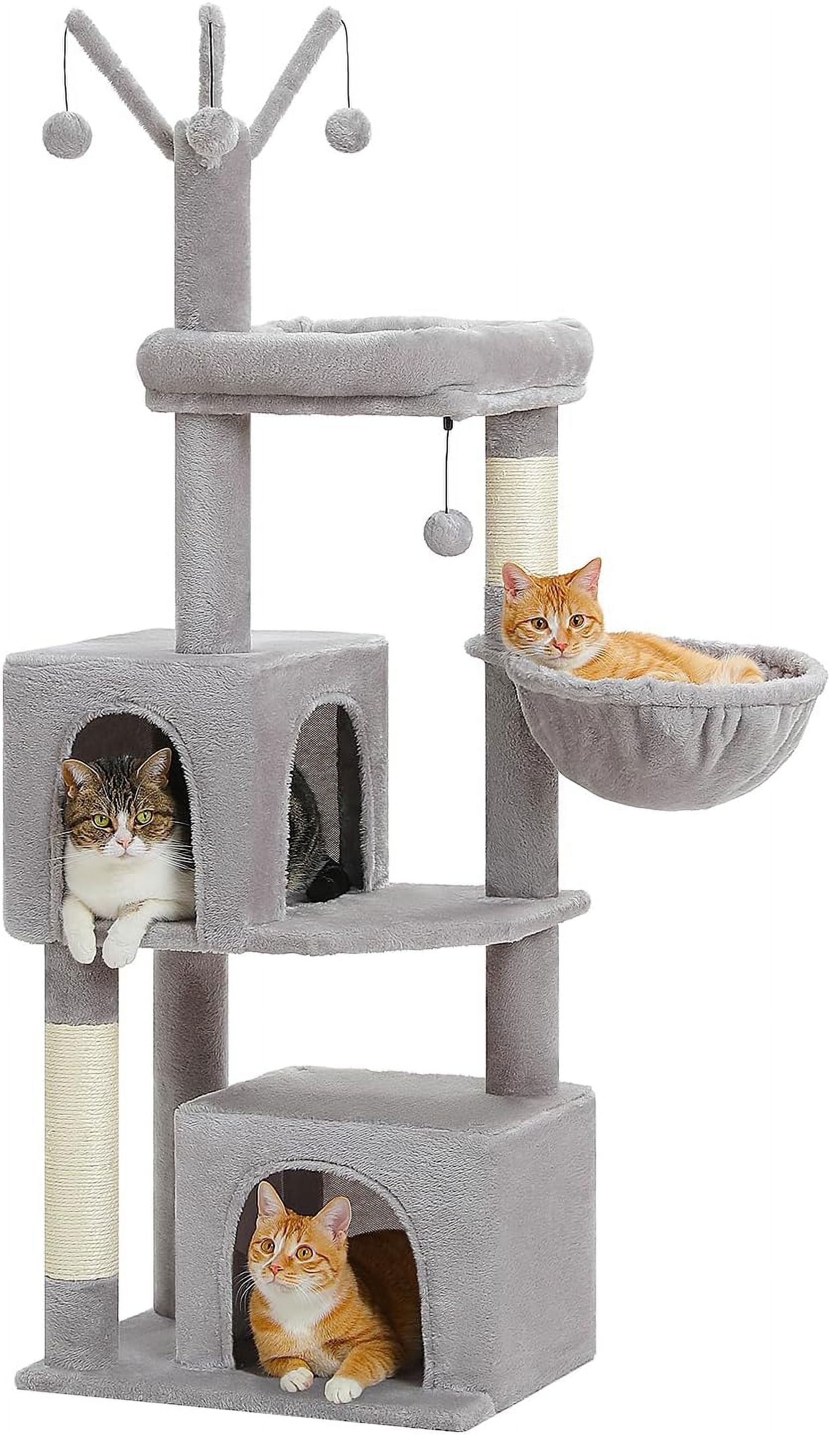 53-Inch Tall Cat Tree with 2 Condos for Indoor Cats,Cat Tower with ...