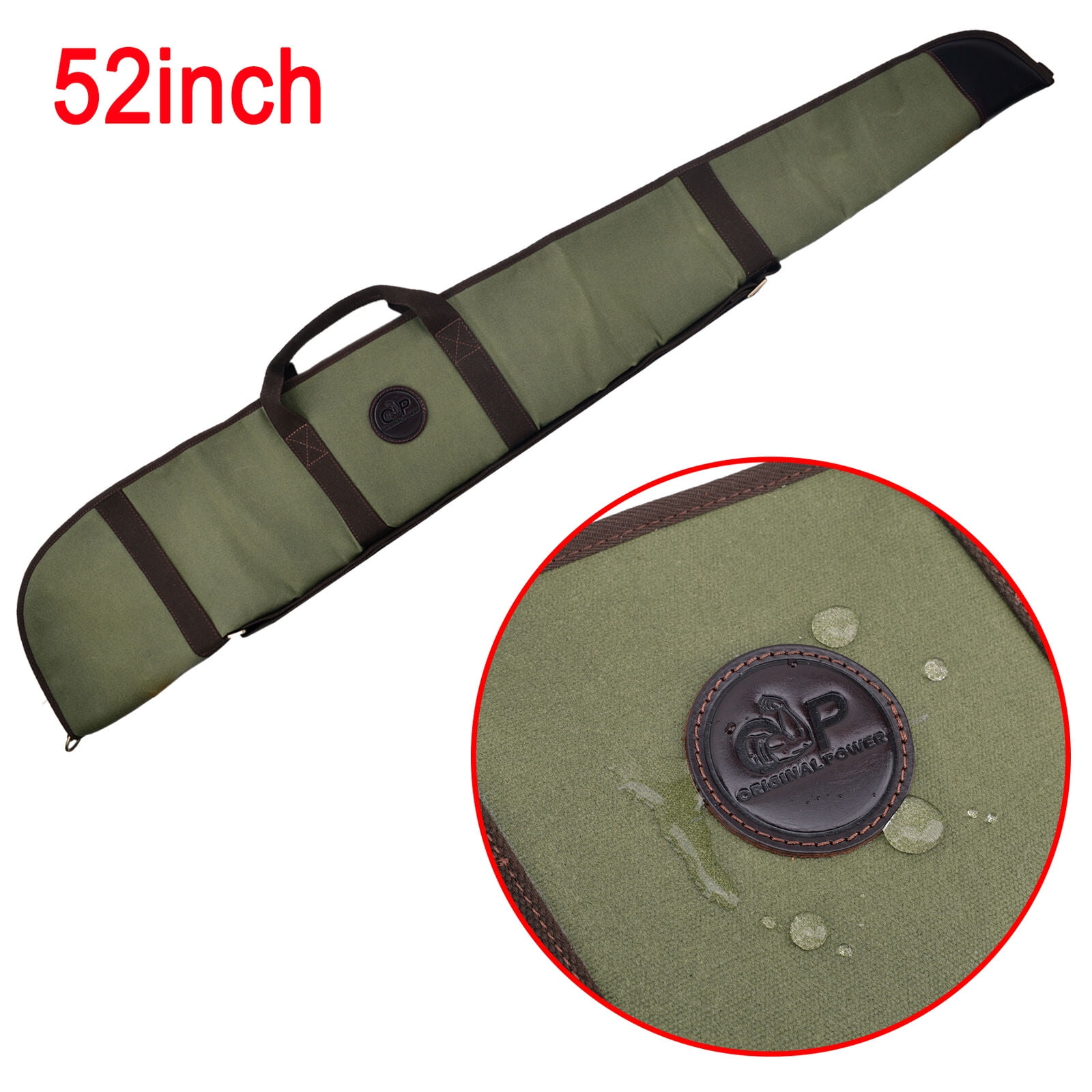 53 Inch Vintage Leather Canvas Gun Case Shotgun Rifle Bag Gun Storage ...