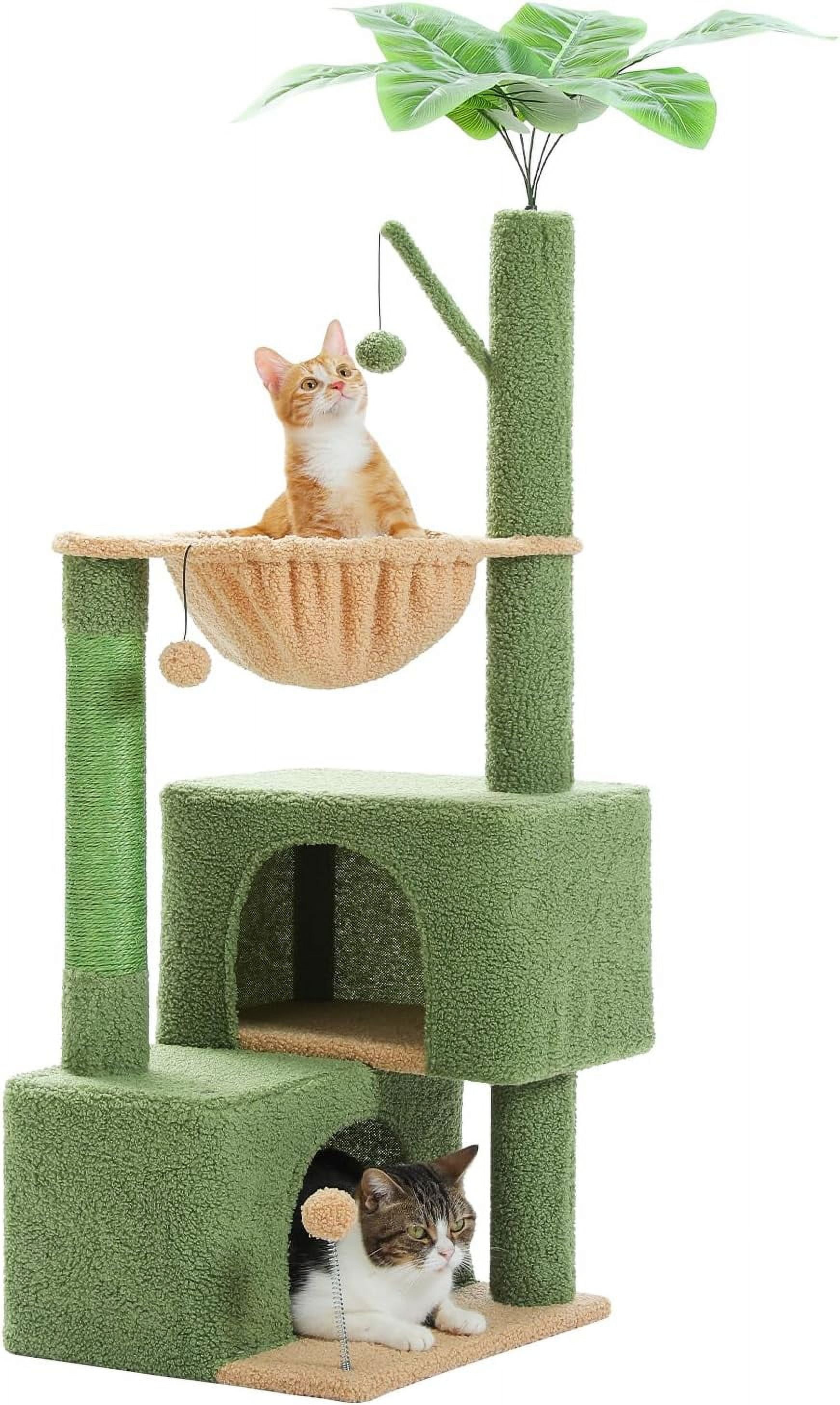 53 Inches Cactus Cat Tree with 2 Cat Condos for Indoor Cats,Cat Tower ...