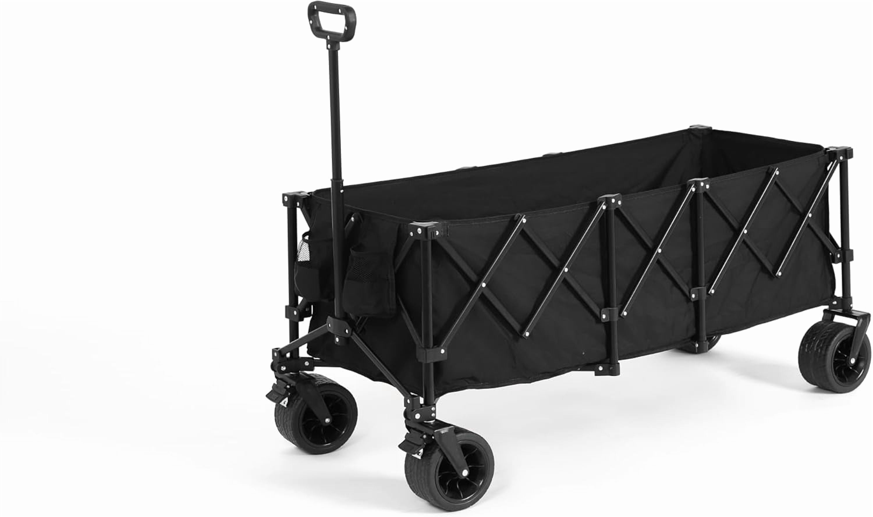 53" L Extra Long 300L Wagon Cart Collapsible, 360LB Weight Capacity ...