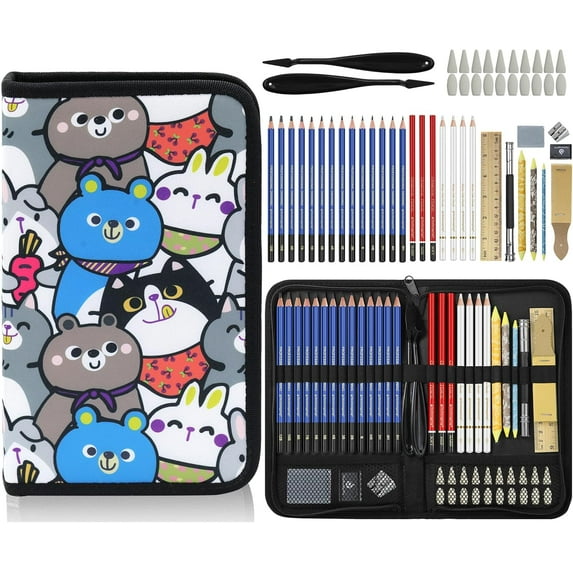 53 PCS Drawing Kit Sketching Pencil Set, Sketch Pencils Art Supplies ...