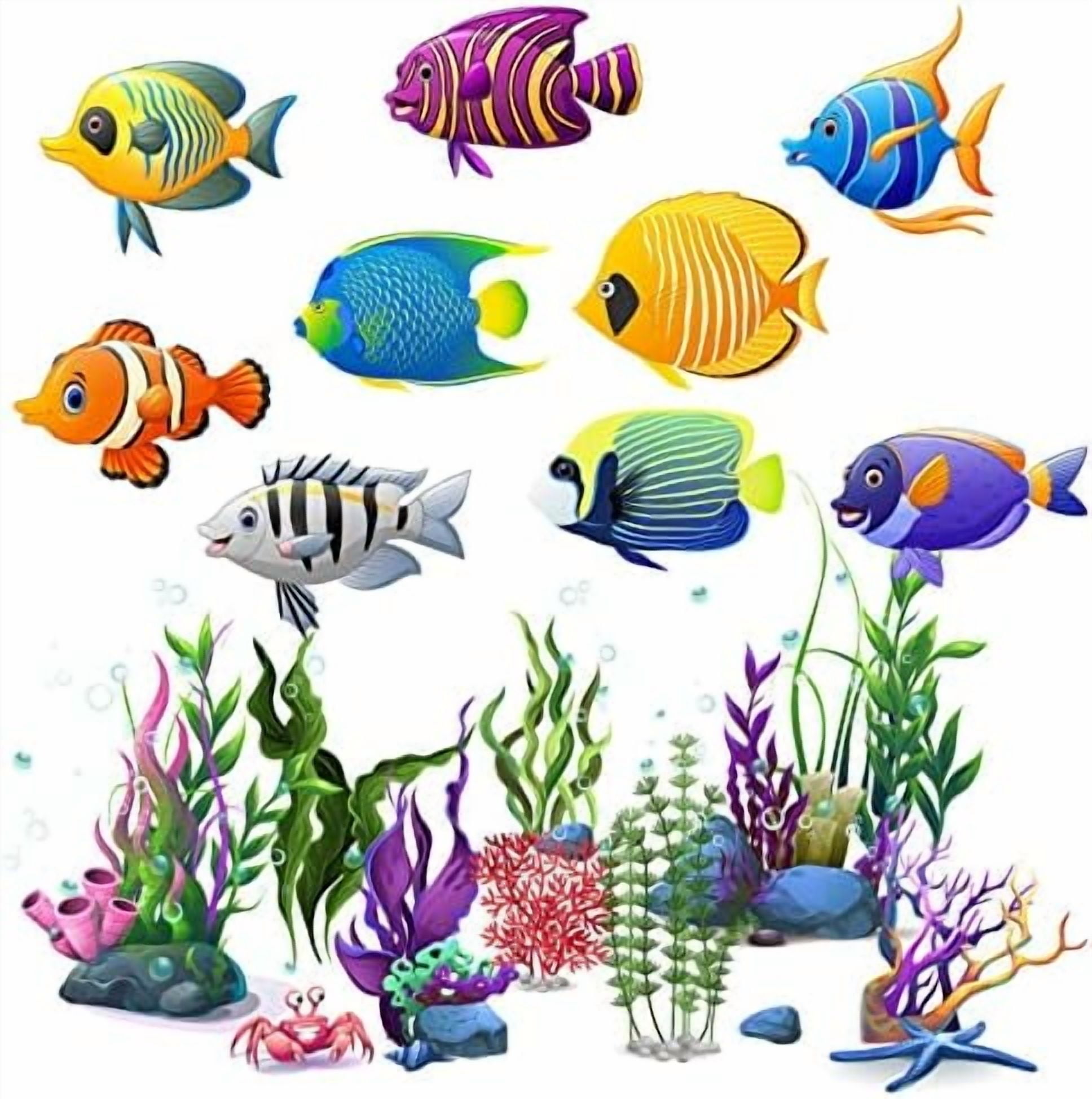 53 Pcs Fish Cutouts Paper Colorful Classroom Decoration Tropical Fish ...
