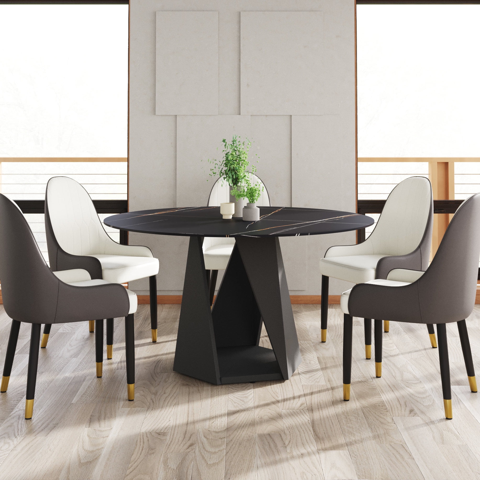 53" Round Dining Table for Dining | Accommodates 6, Anti - fouling and ...