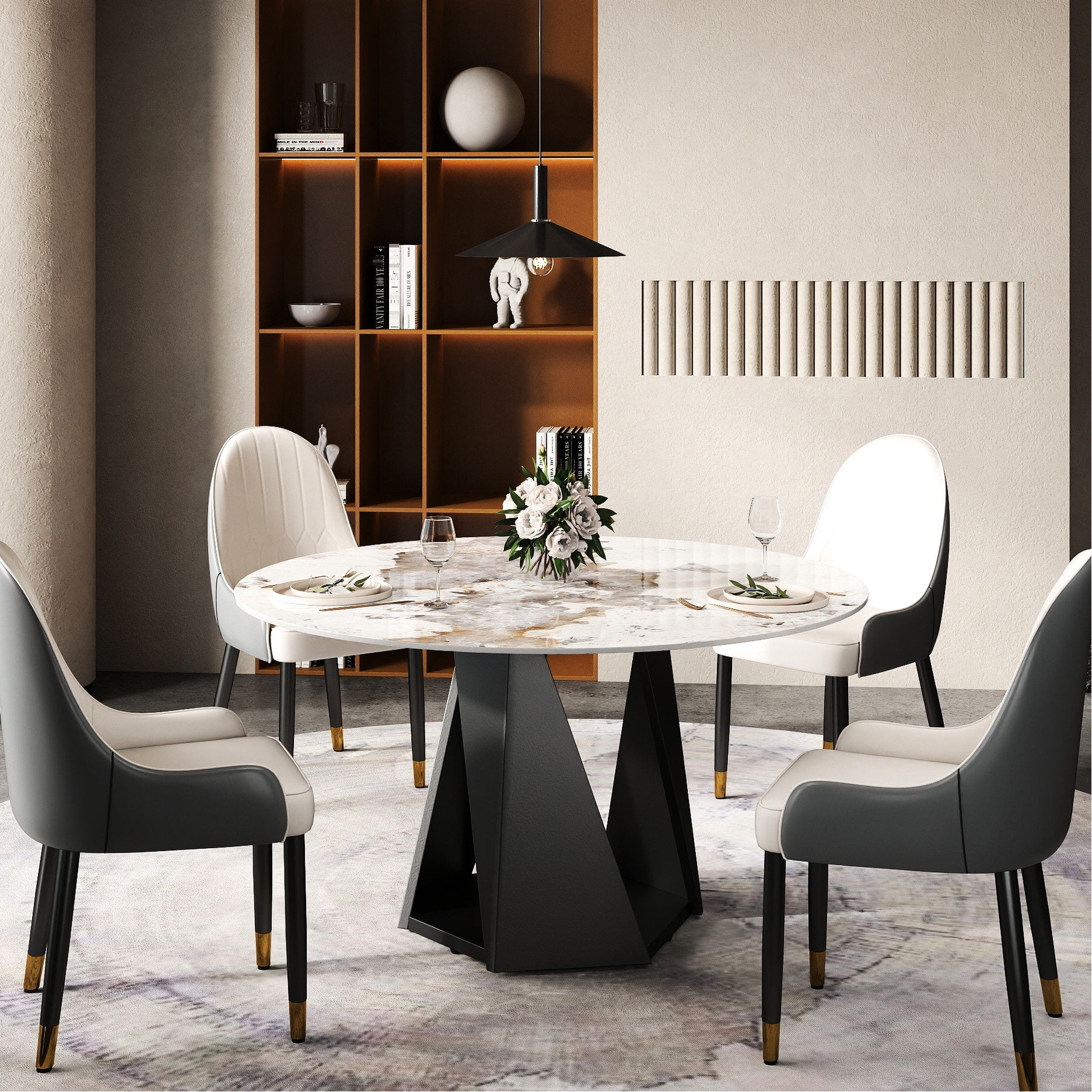 53" Round Dining Table | For Kitchen and Dining Room Use | Sintered ...