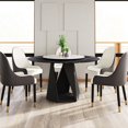 53" Round Sintered Stone Dining Table | Ideal for 6 - Person Meals ...